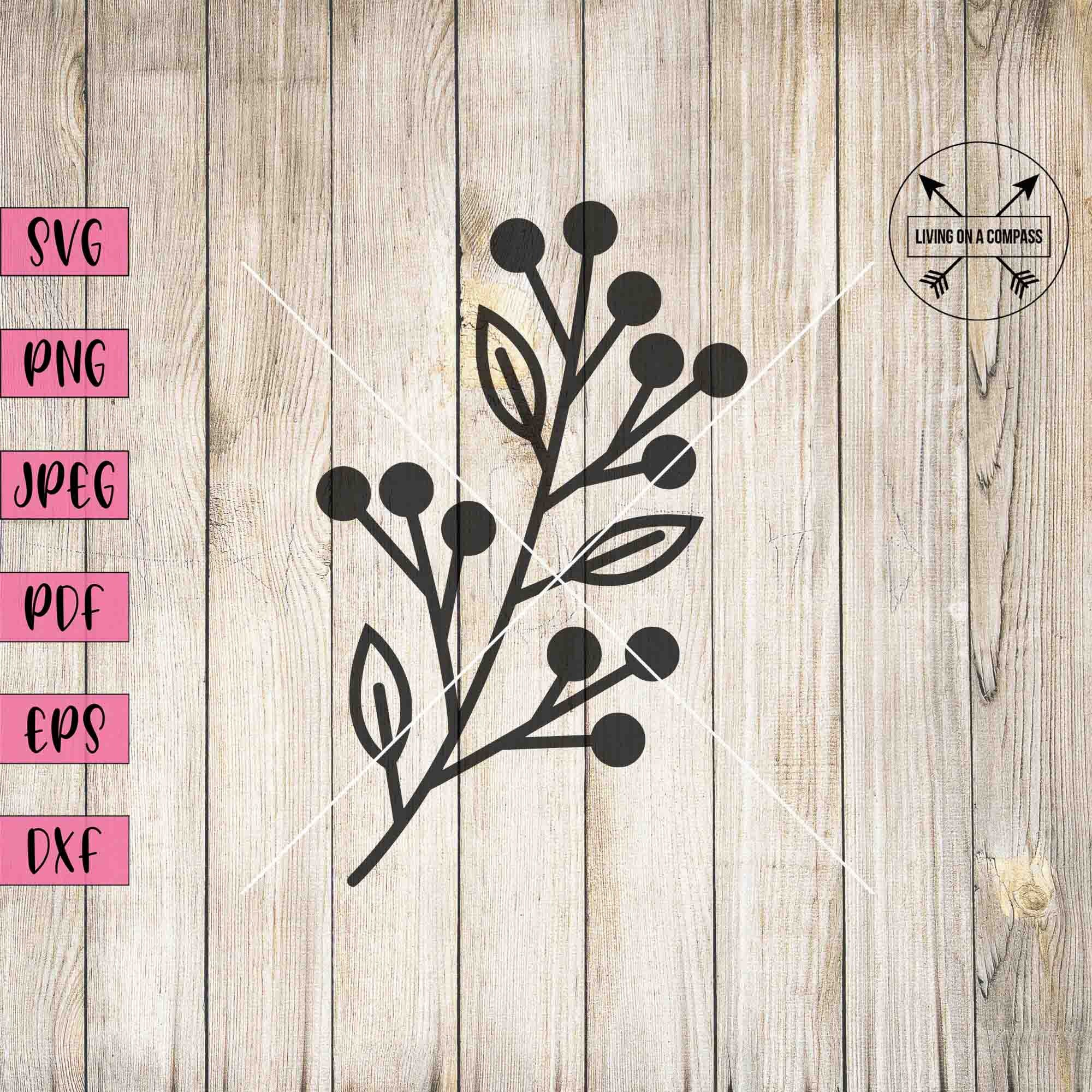 Mistletoe Svg Floral Svg Floral Clipart Christmas Decals - Etsy