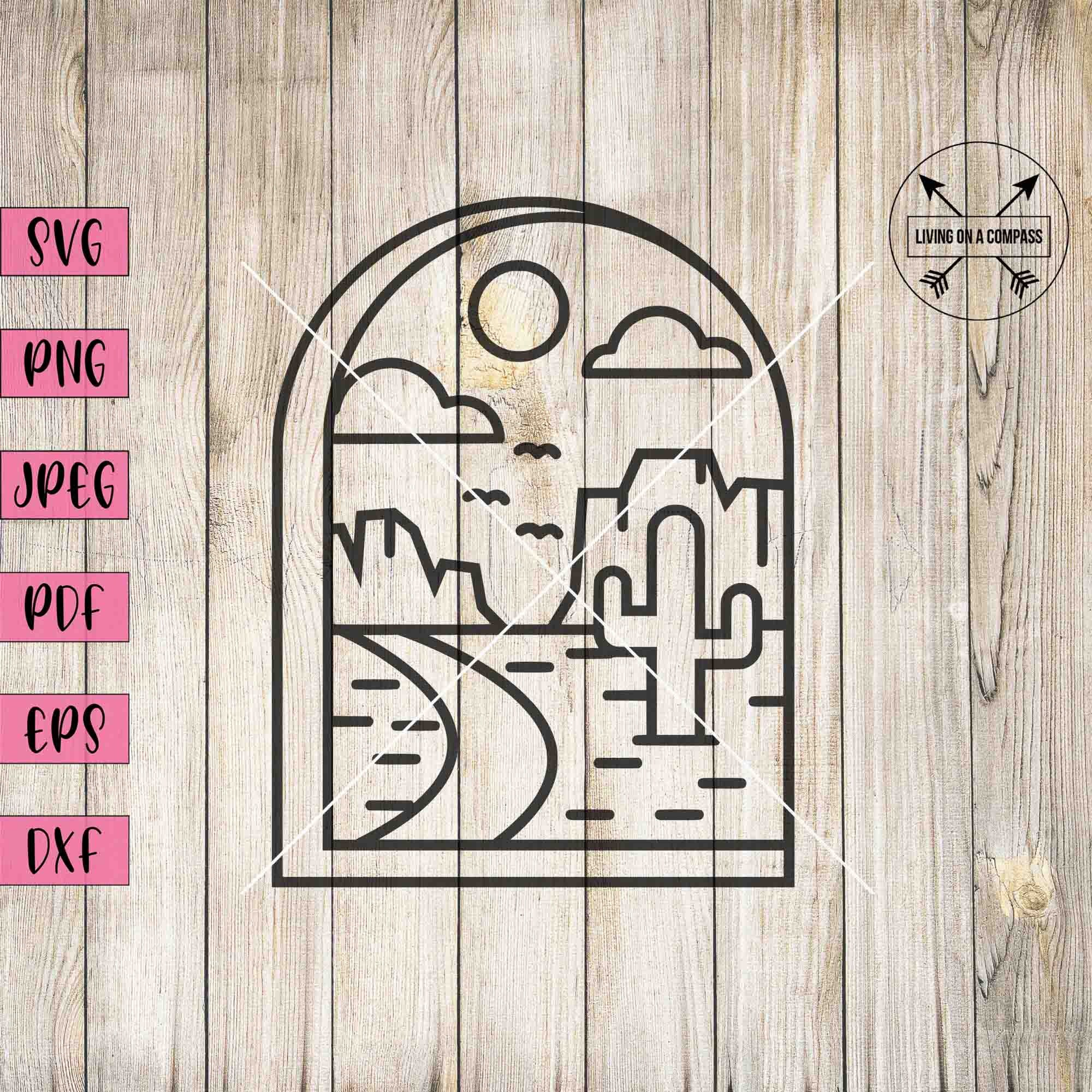 Desert Svg, Canyon Svg, Desert Road, Desert Decal, Grand Canyon Svg ...