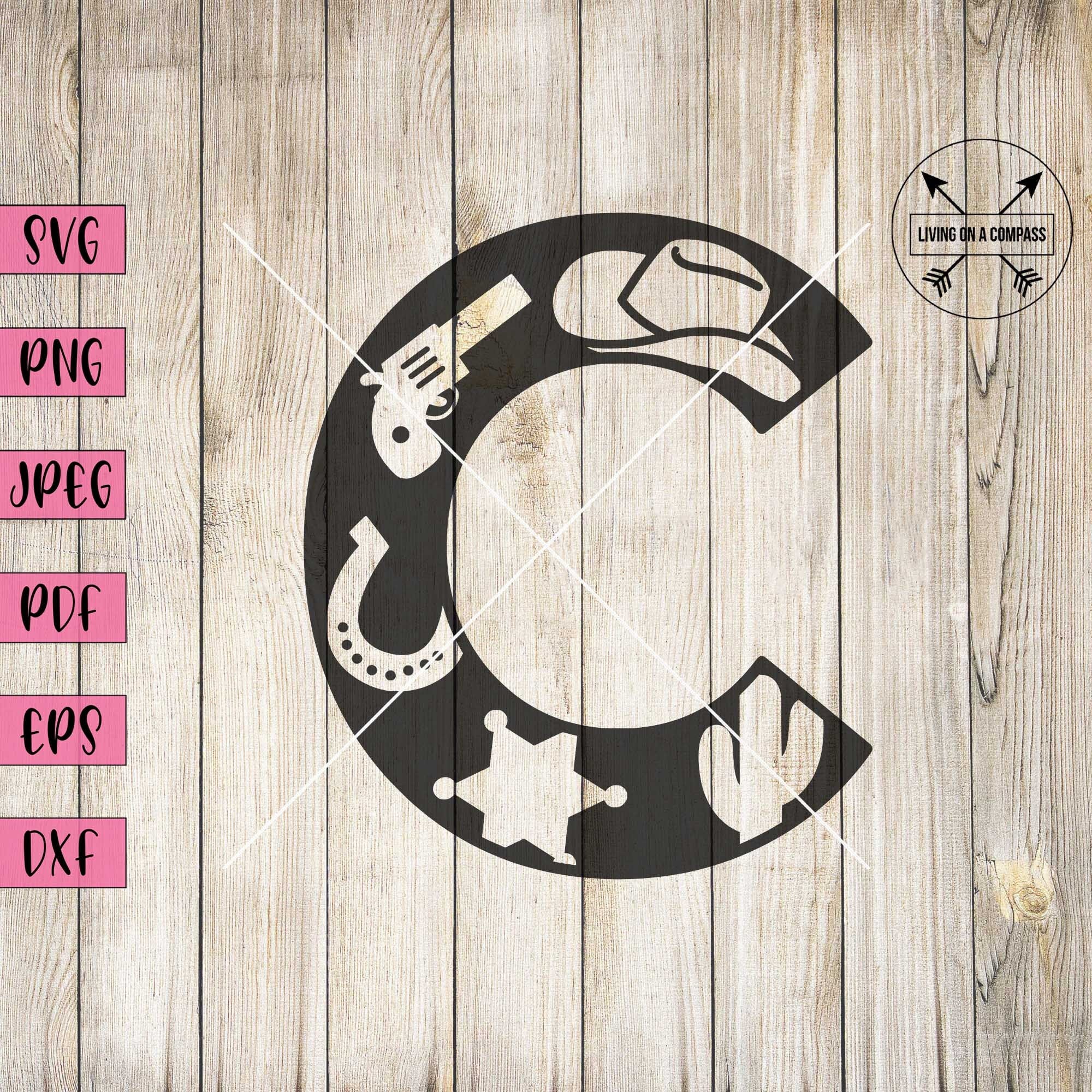 Cowboy Letter C Svg Wild West Party Wild West Decor Large - Etsy