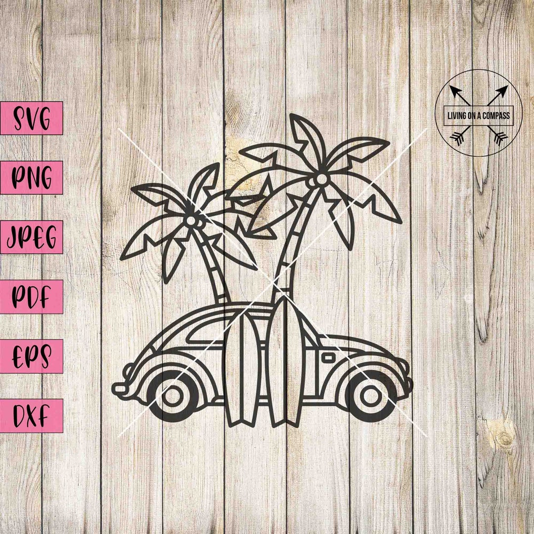 Car Svg, Beach Car, Retro Svg, Retro Car, Vintage Car Svg, Surf Svg ...