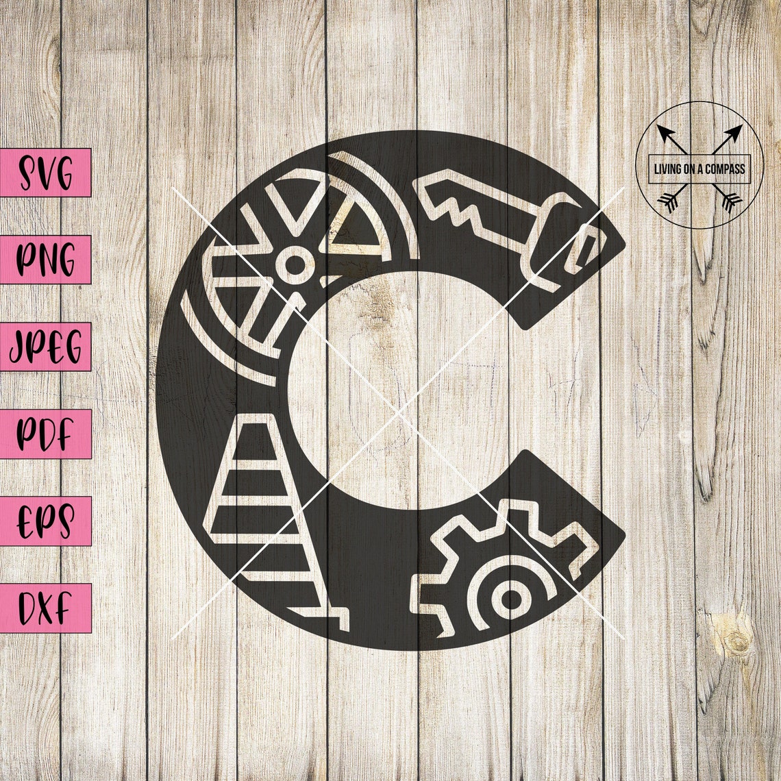 Mechanical Letter C Svg, Car Svg, Mdf Letters, Dxf Letters, Letter ...