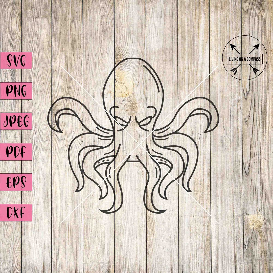 Octopus Svg, Octopus Clip Art, Octopus Cut File, Under the Sea Clipart ...