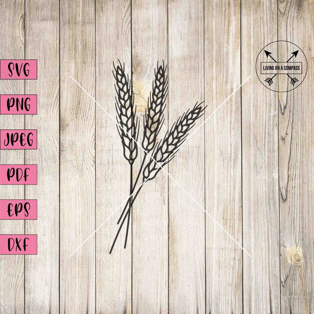 Wheat Svg, Wheat Clipart, Wheat Print, Barley Svg, Farmhouse Wall Decor ...