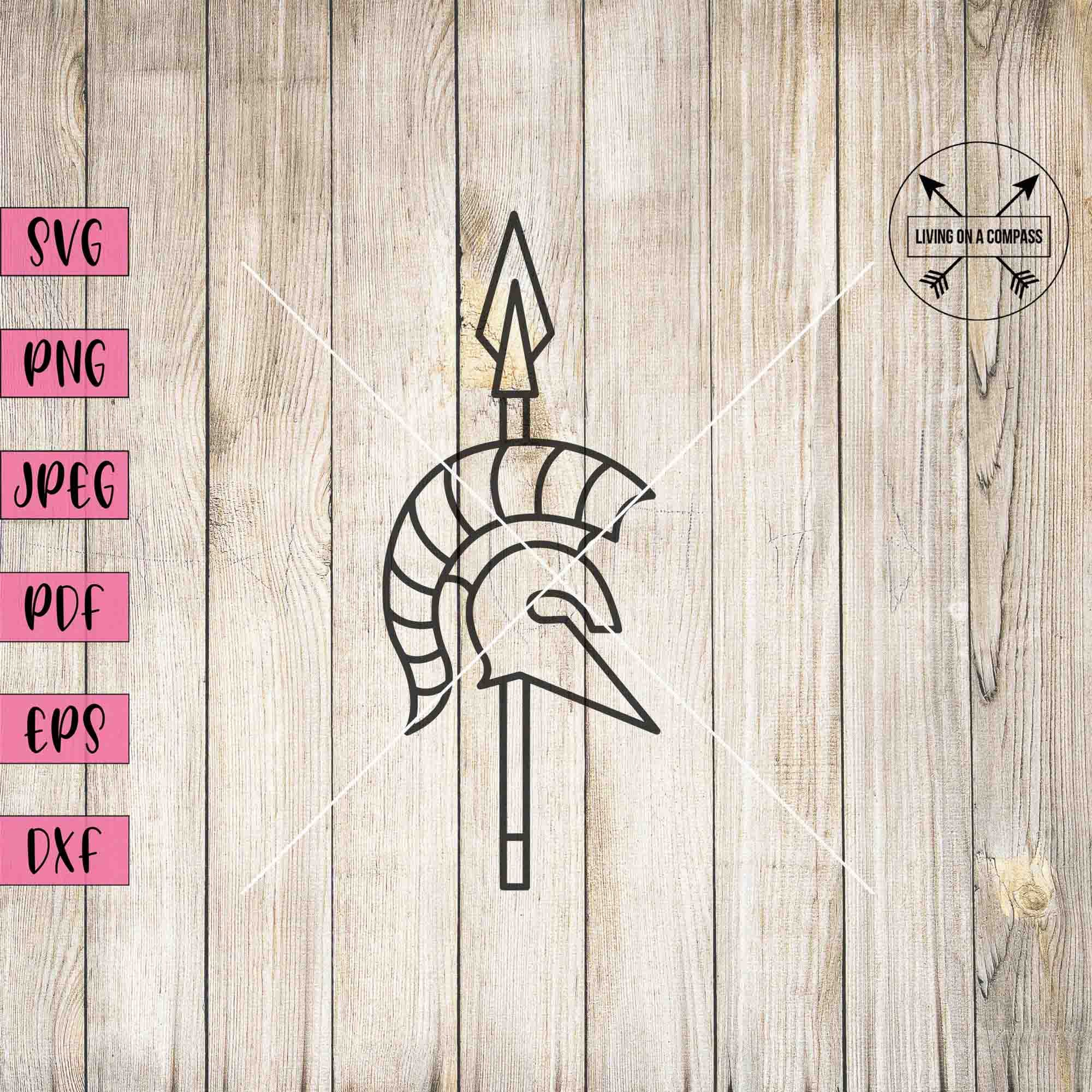 Spartan Svg, Spartan Helmet Svg, Spears Svg, Greek Mythology Decor ...