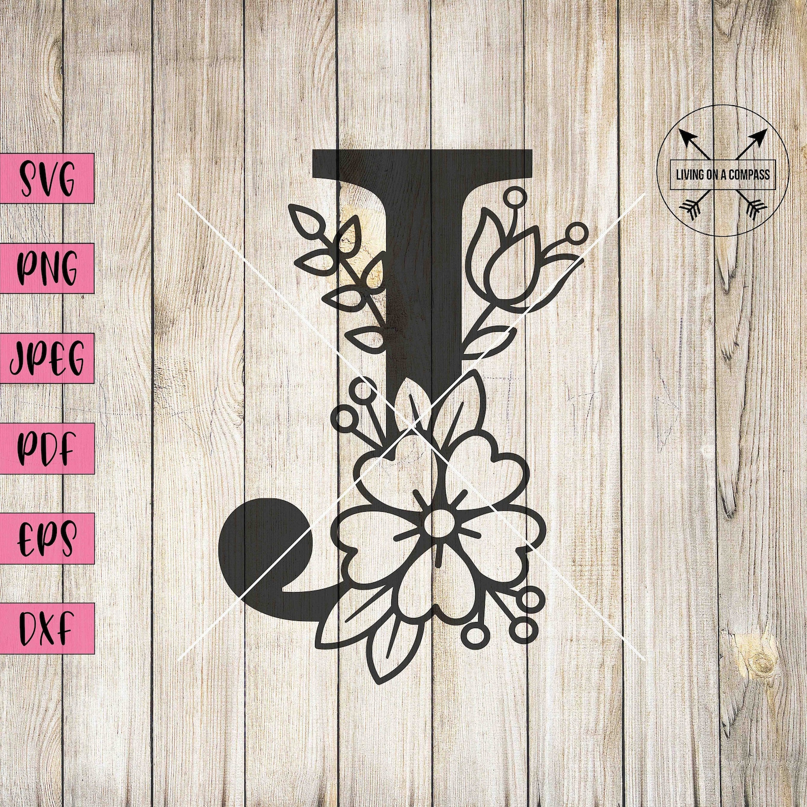 Floral Letter J Svg, Letter Svg, Floral Alphabet Clipart, Alphabet ...
