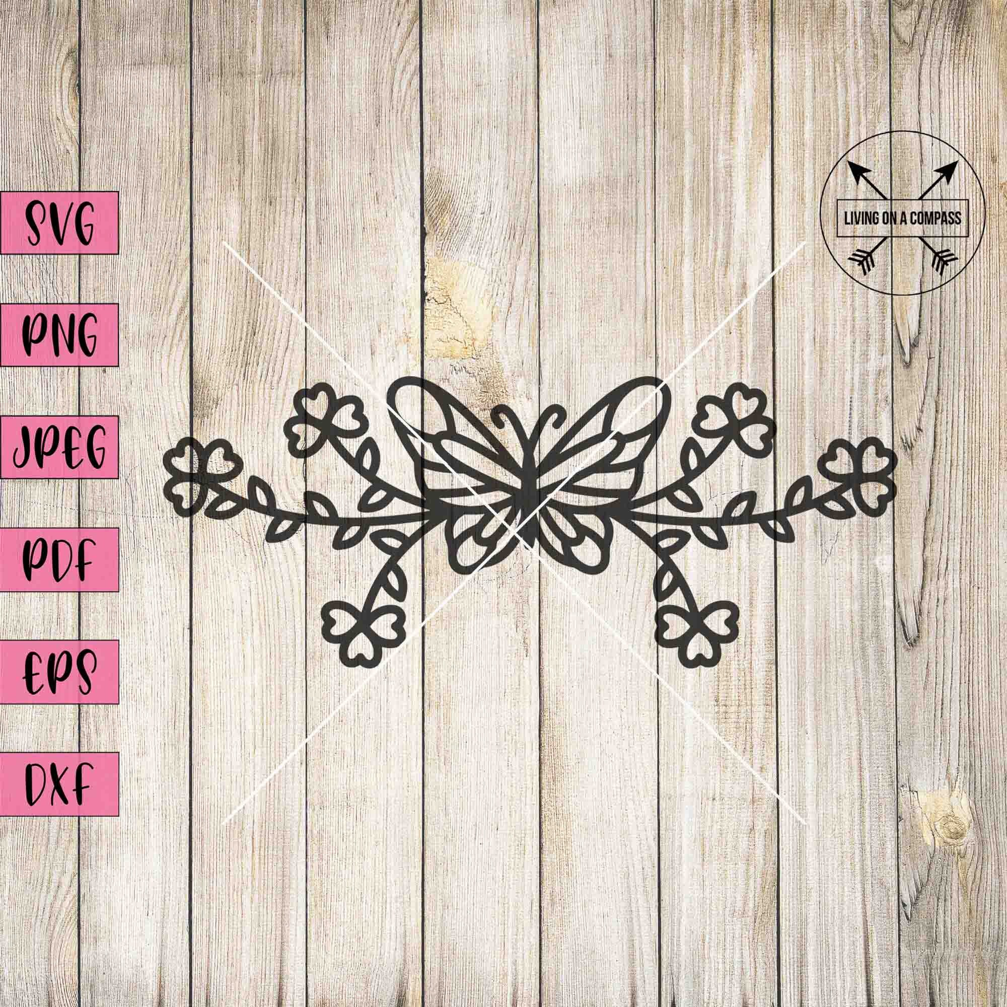Butterfly Border Svg, Floral Border Clipart, Flower Border Clipart ...