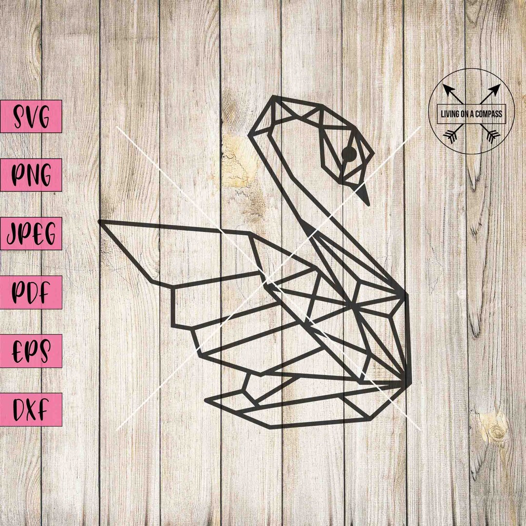 Swan Svg, Geometric Swan, Swan Clipart, Swan Vector, Swan Png, Swan Cut ...