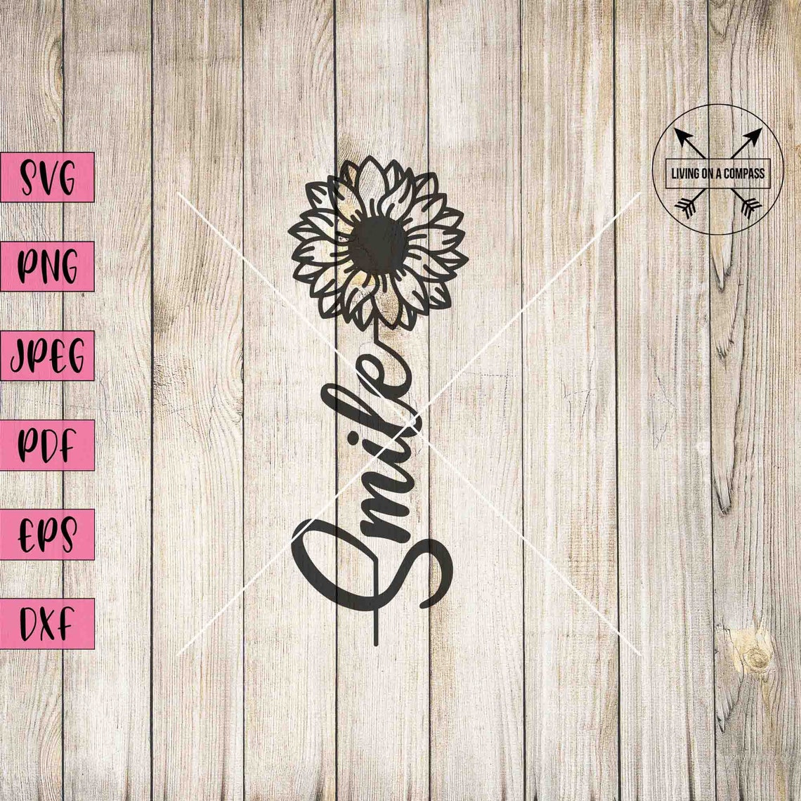 Smile Svg, Smile Word Art, Floral Word Art, Smile Clipart, Sunflower ...