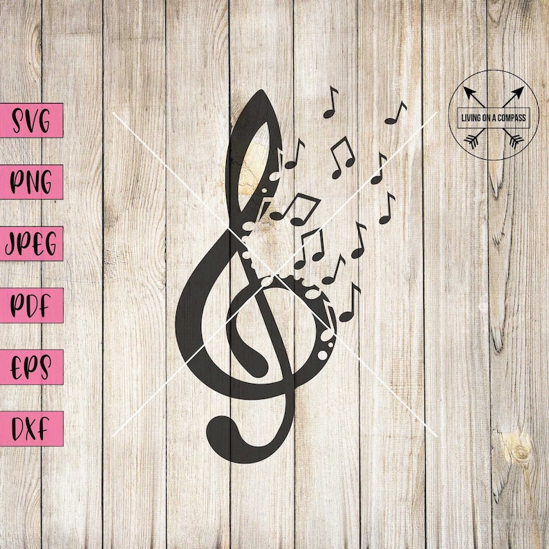Treble Clef Svg, Music Note Embroidery Design, Music Notes Svg, Music ...