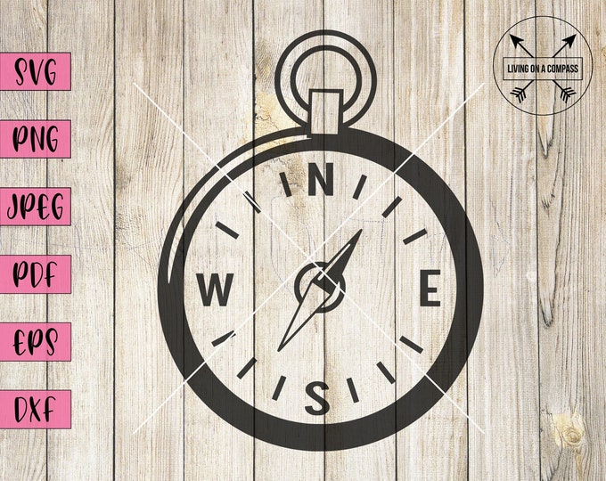 Compass SVG Nautical Clipart, Navigation Compass Nautical DXF JPG ...