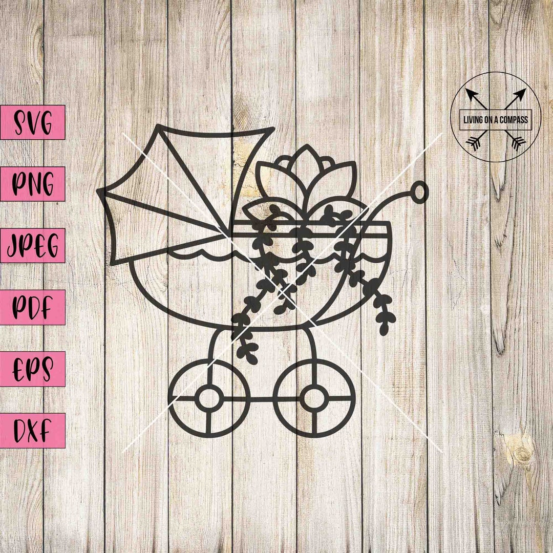 Baby Carriage Svg, Baby Carriage Clipart, Baby Stroller Svg, Baby ...
