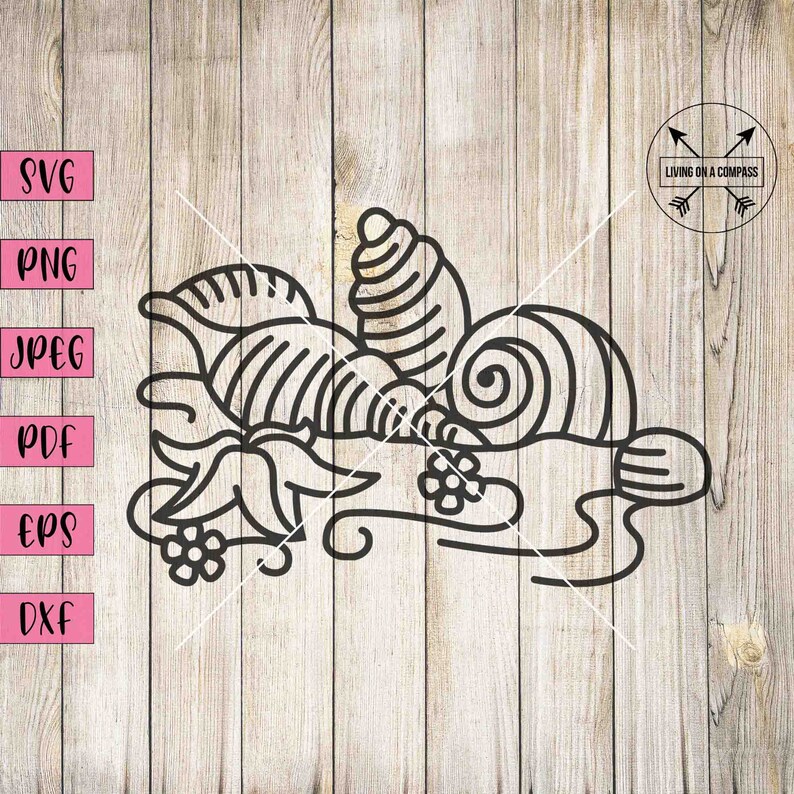 Shell Svg, Seashells Svg, Starfish, Shell Decal, Shell Print, Beach Svg ...