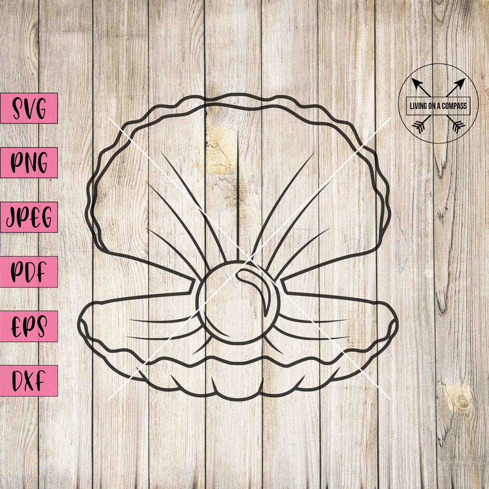 Clam Svg, Pearl Svg, Pearl Png, Oyster Svg, Oyster Shell Svg, Oyster ...