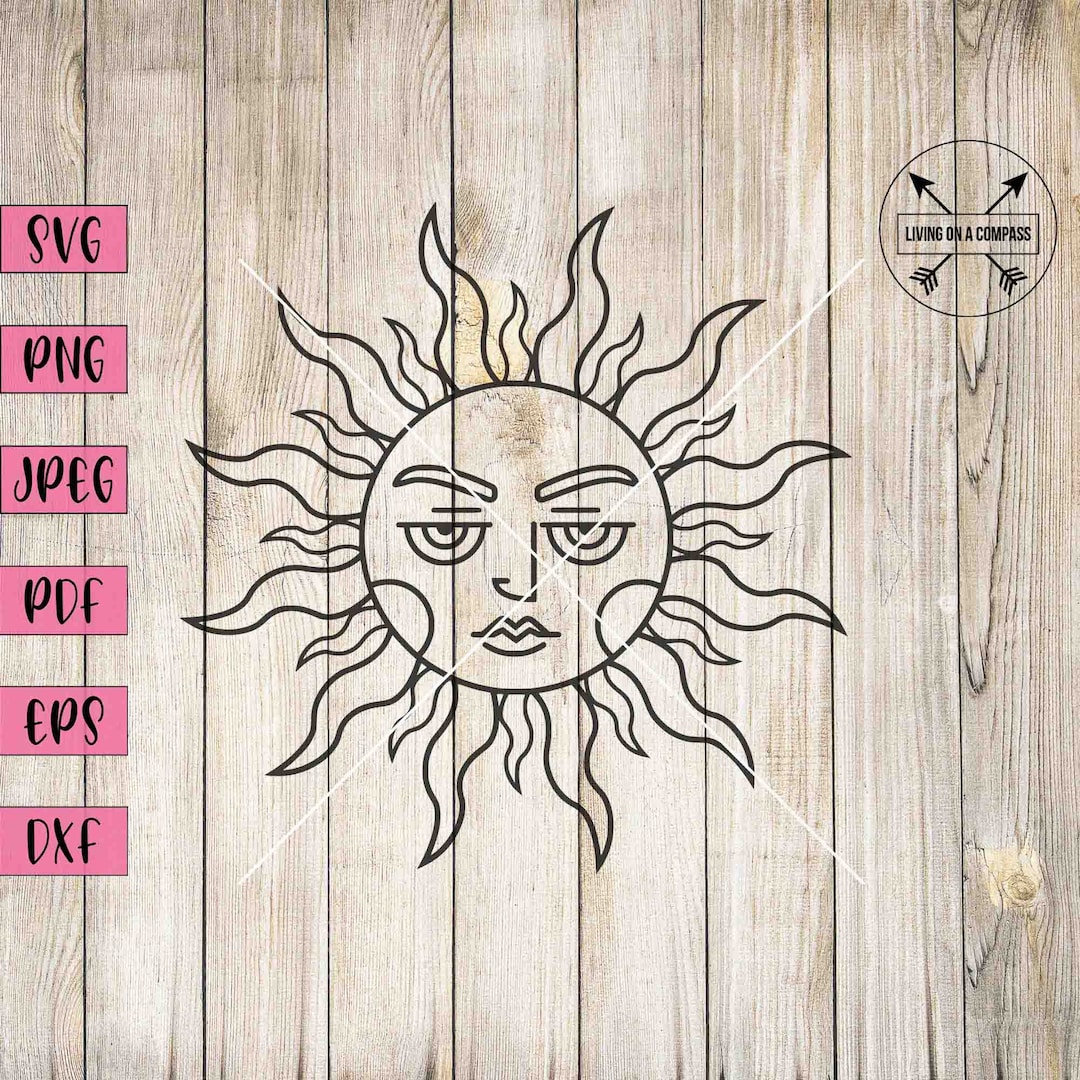 Sun Svg, Sun Face Svg, Sun Png, Boho Sun Svg, Sun Clipart, Hello Summer ...