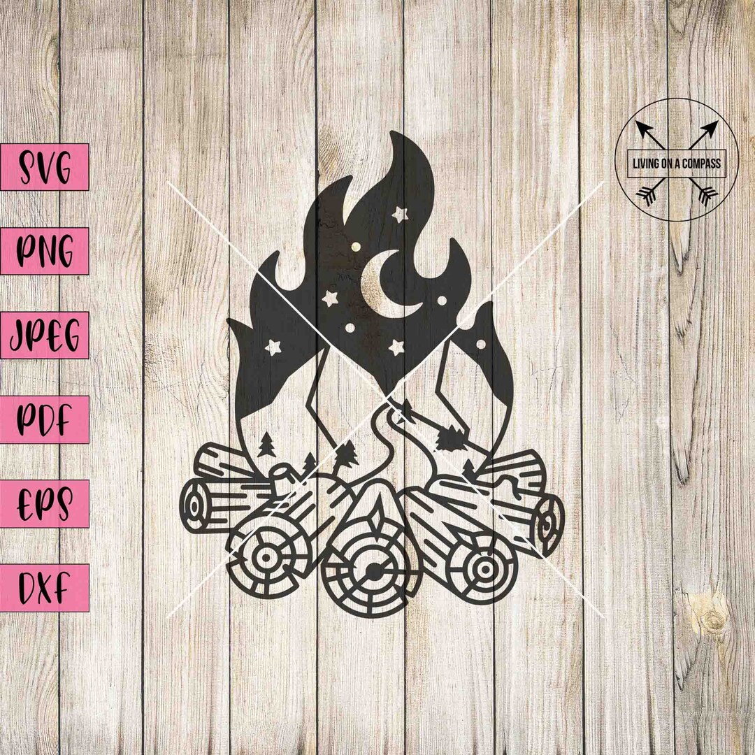 Campfire Svg, Campfire Png, Camping Vinyl Sticker, Camp Decor, Camper ...