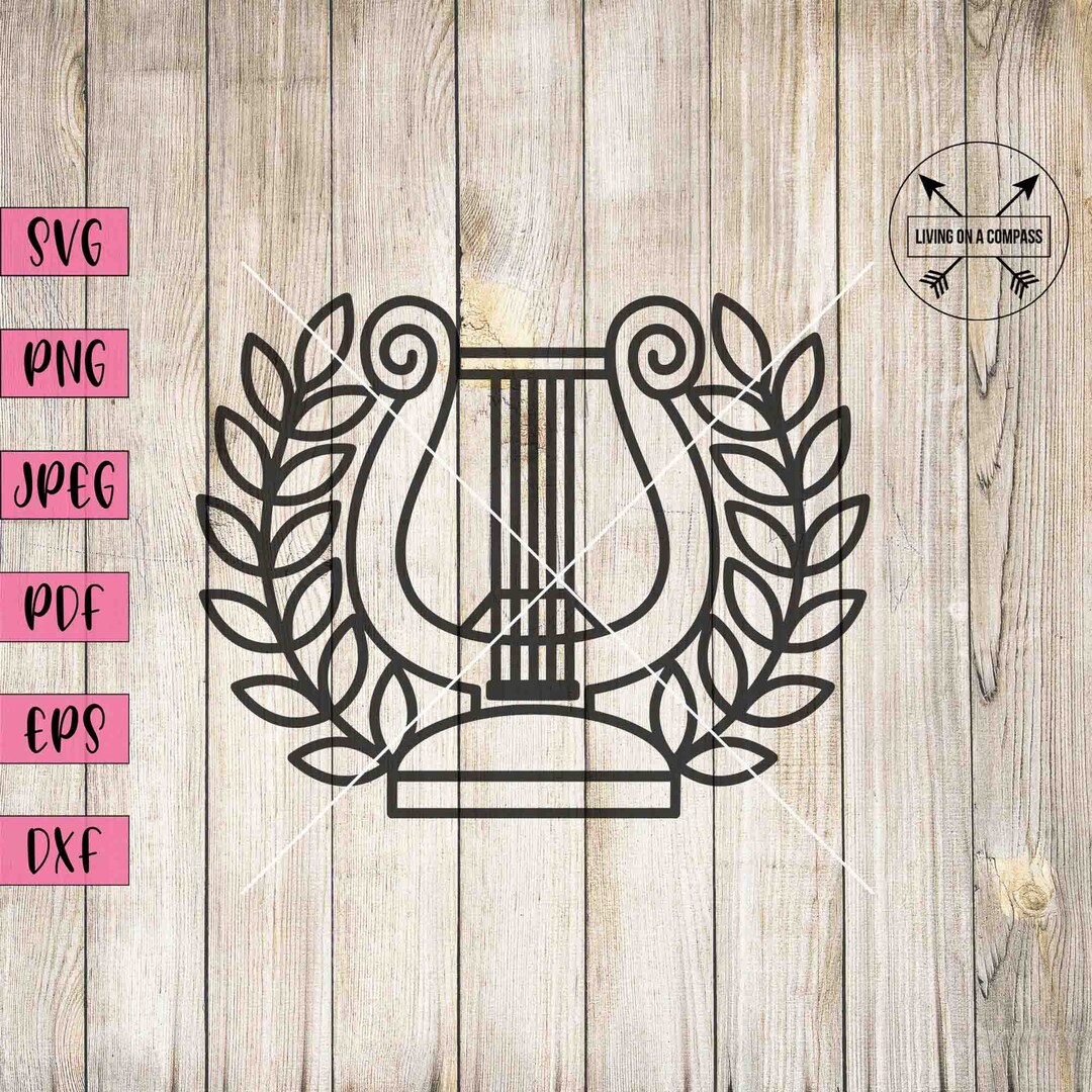 Lyre Svg, Lyre Harp, Music Svg, Musical Instrument, Music Clipart ...
