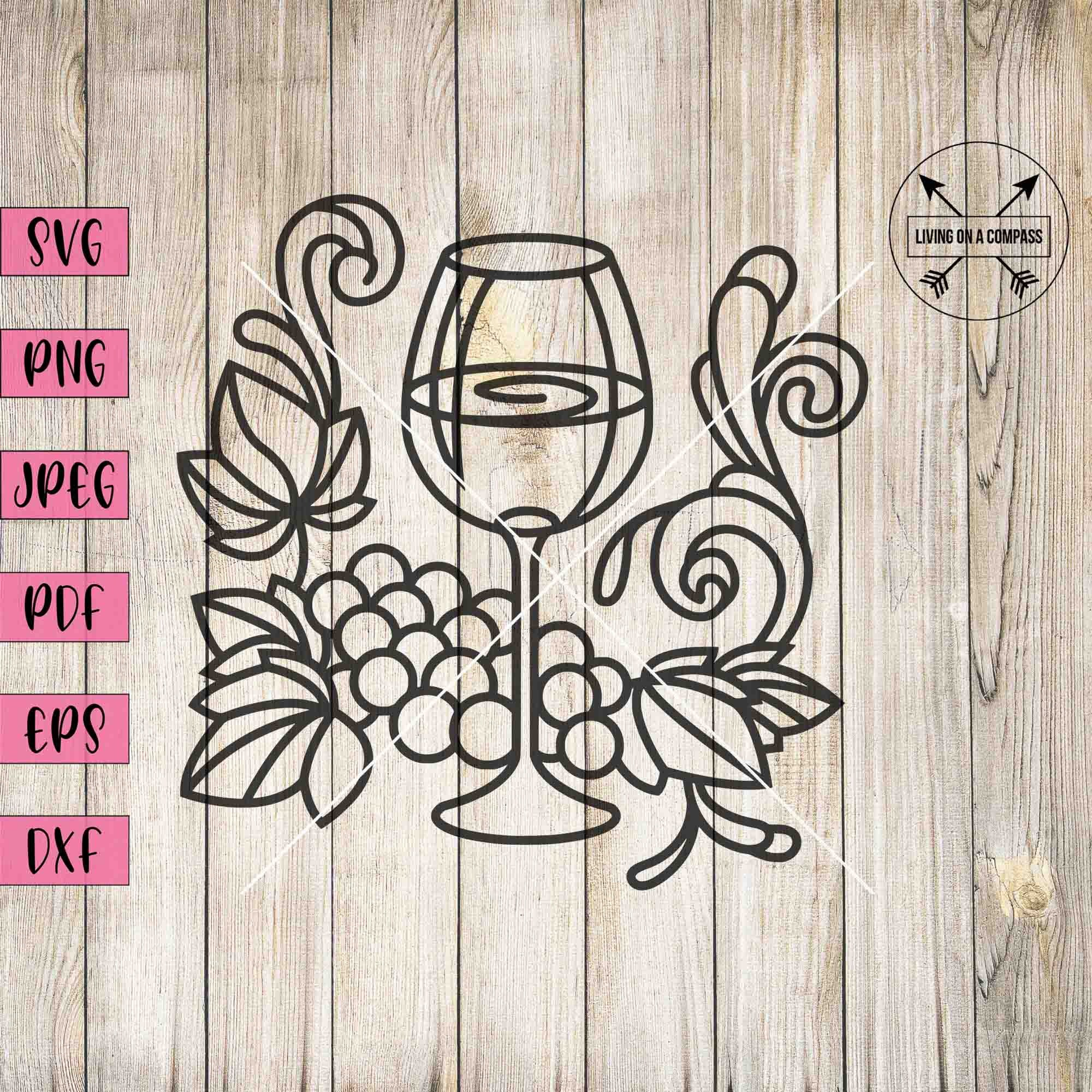 Wine Svg, Wine Glass Clip Art, Wine Decal, Wine Clip Art, Wine Glass Stickers, Bar Signs for ...