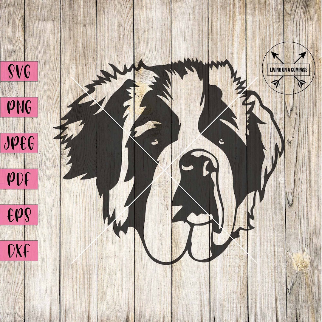 Saint Bernard Svg, Dog Svg, Dog Svg Files, Christmas Saint Bernard, St ...