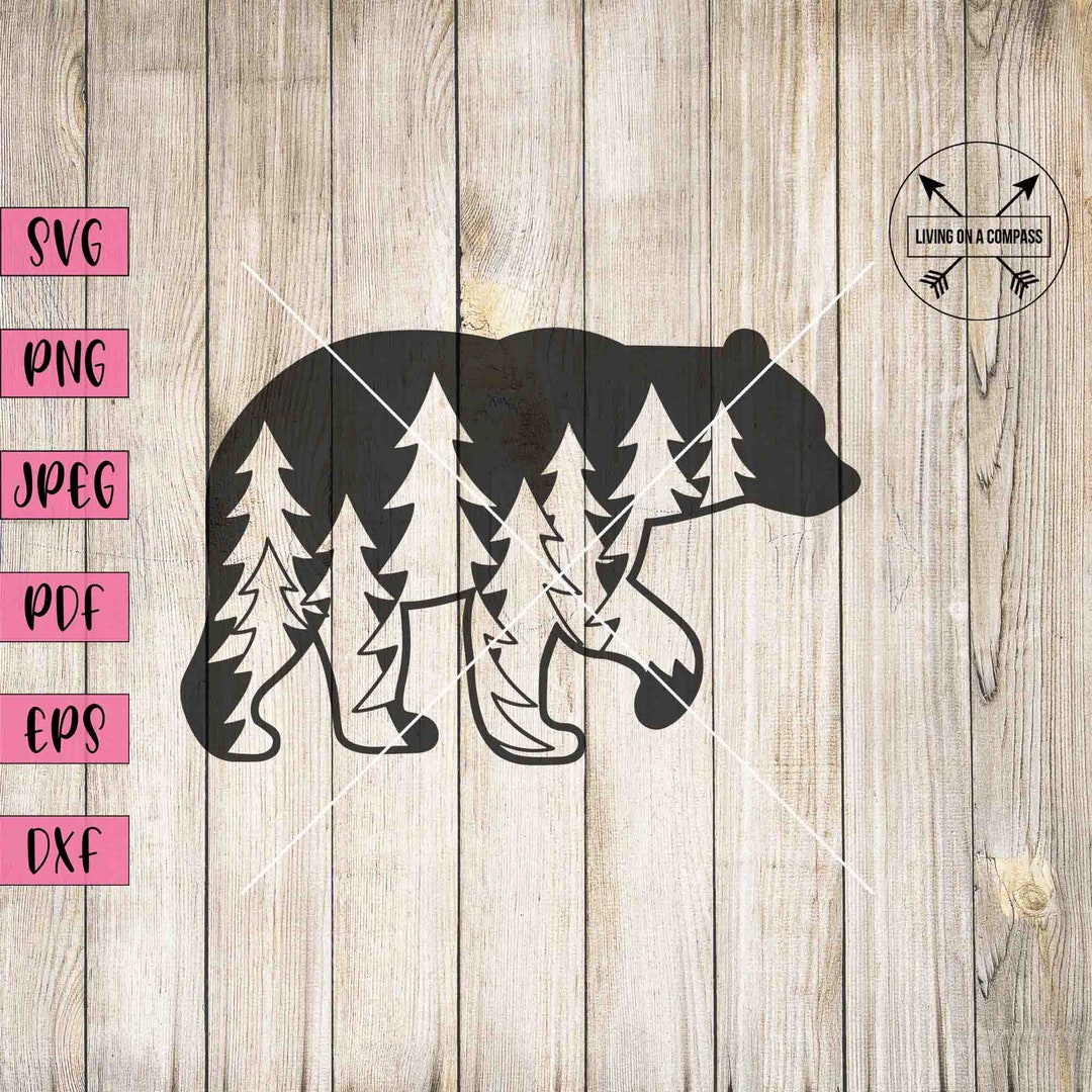 Oso svg, oso png, oso clipart, calcomanía de oso, impresión de oso ...