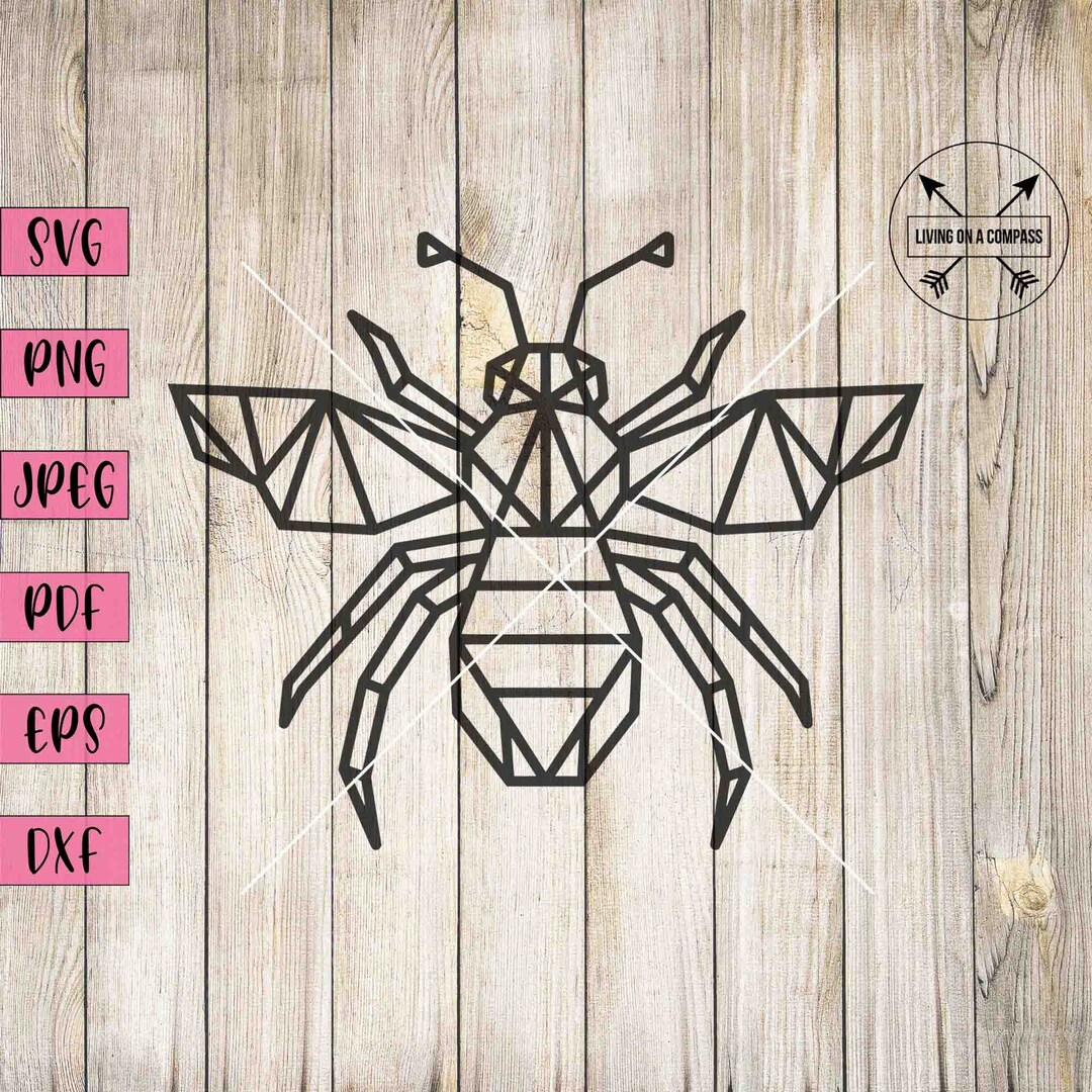 Abeja geométrica svg, abeja svg, insecto svg, imágenes prediseñadas de ...