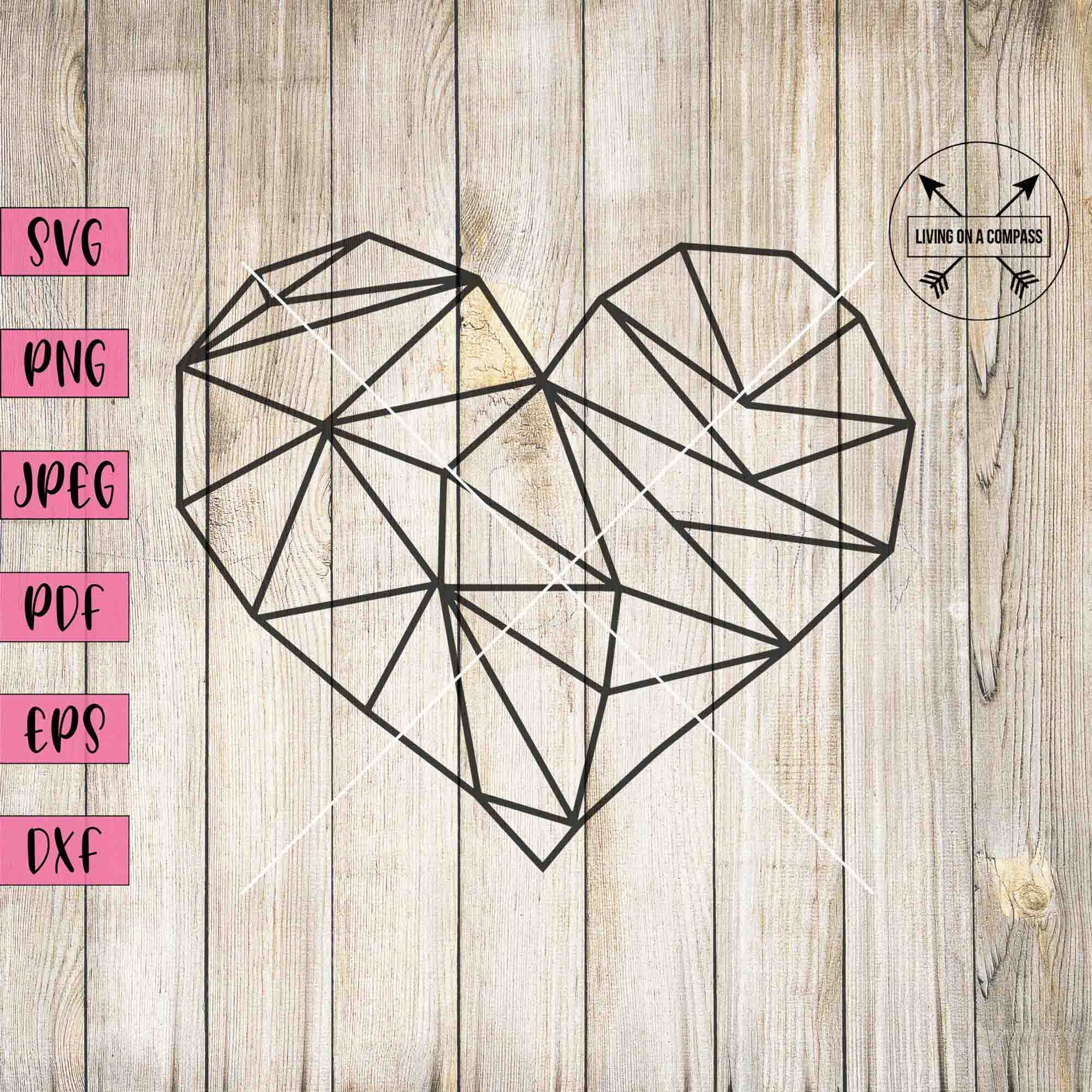 Geometric Heart Svg, Heart Svg, Heart Clip Art, Happy Valentines Day ...