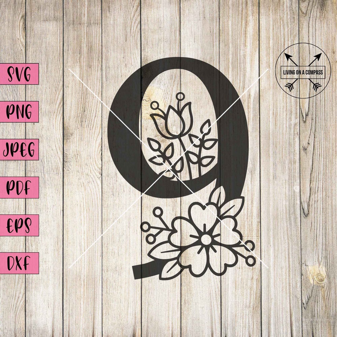 Floral Number 9 Svg, House Number Stickers, Outdoor House Number Signs ...