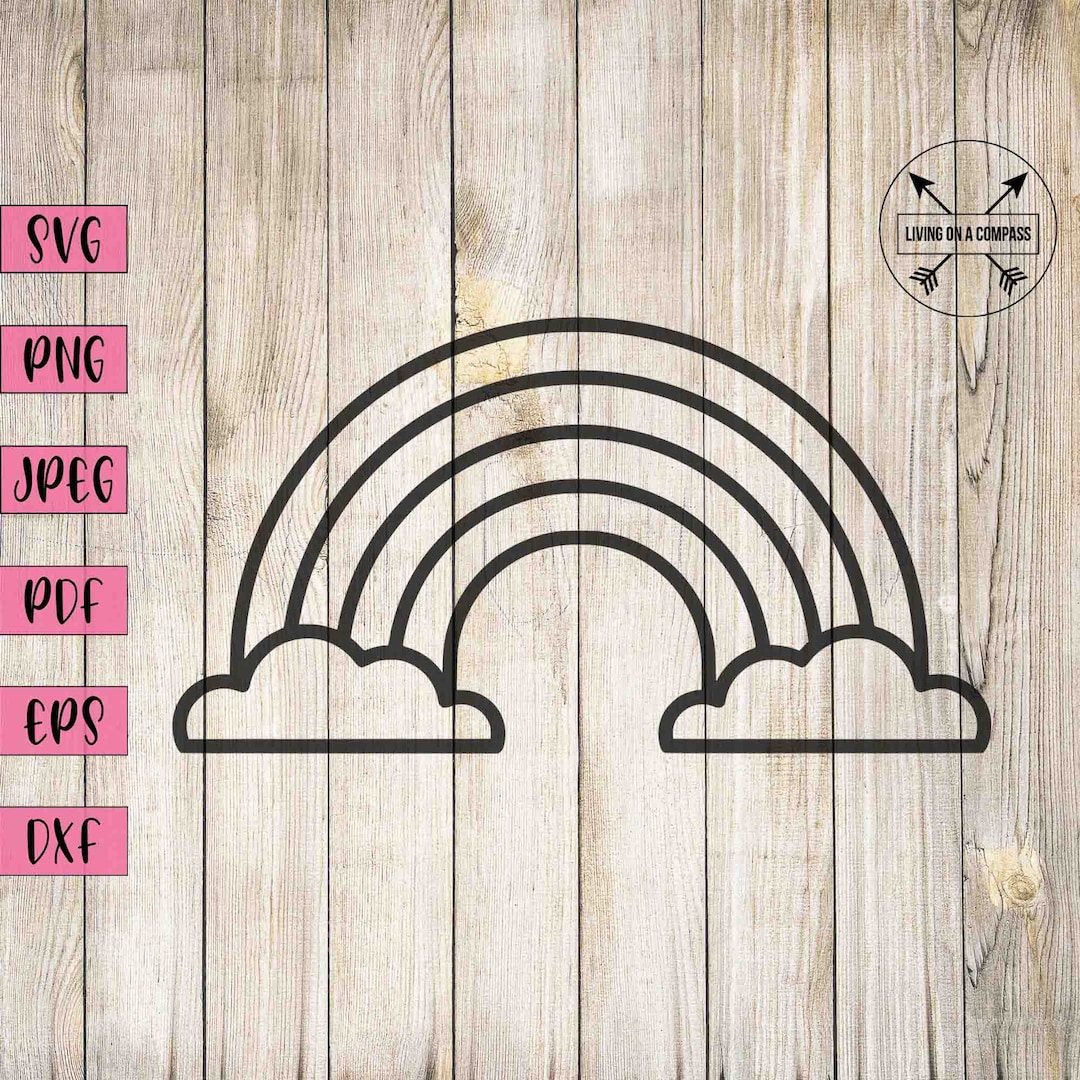 Rainbow Clouds Svg, Rainbow Png, Rainbow Clipart, Rainbow and Clouds ...