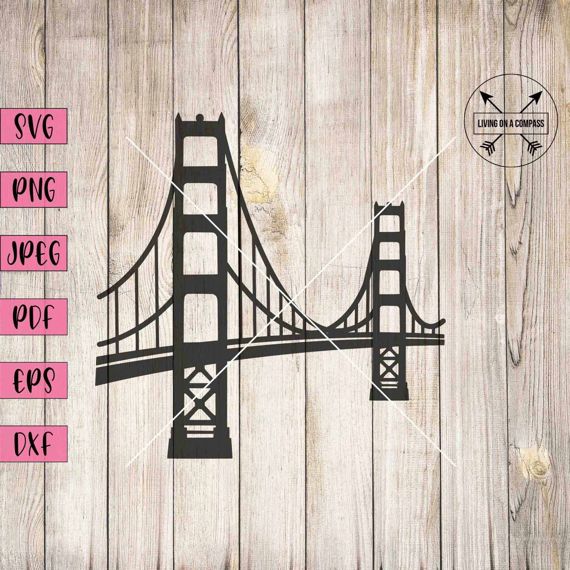Golden Gate Bridge Svg, Golden Gate Bridge Print, Golden Gate Bridge ...