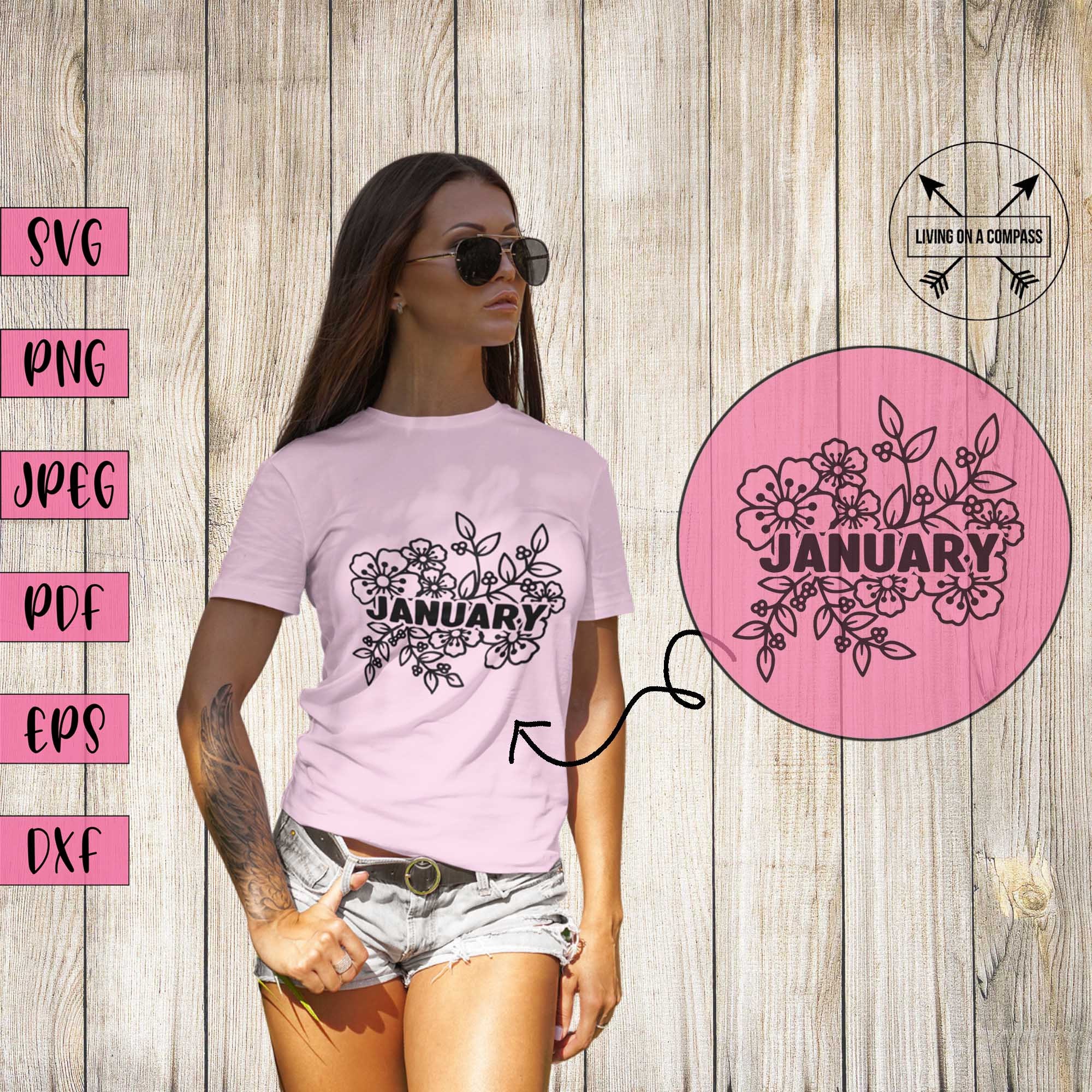 Floral Months Svg Floral Word Art Png Flower Birth Month - Etsy UK