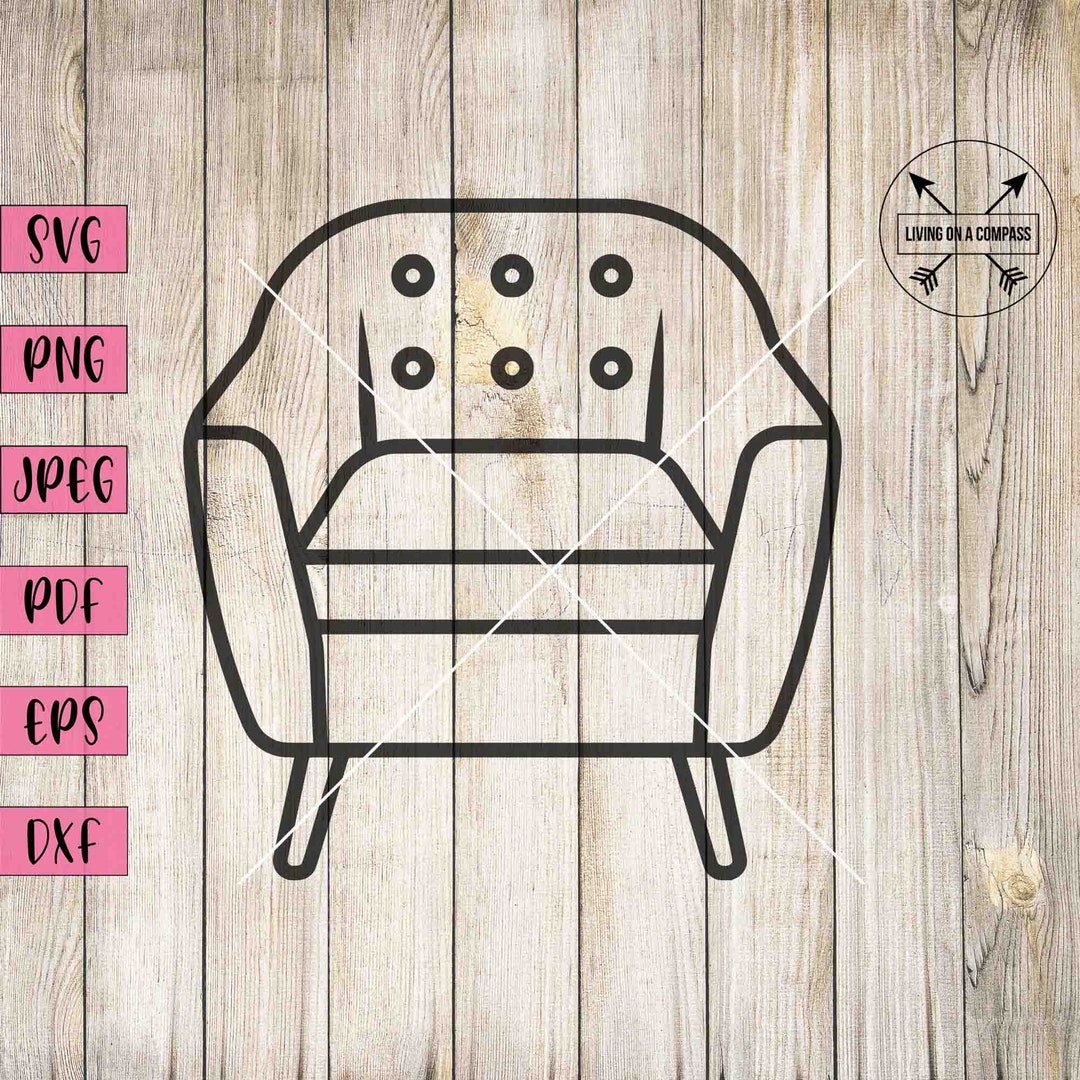 Chair Svg, Lounge Chair, Sofa Svg, Chair Clipart, Chair Vector ...