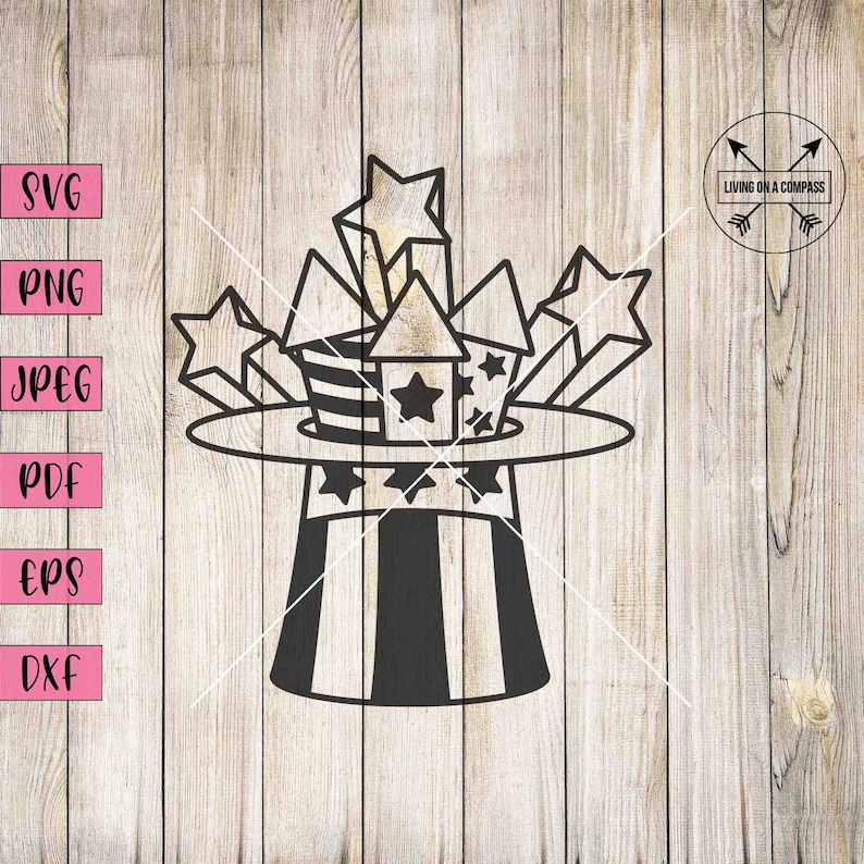 Uncle Sam Hat Svg, Fireworks Png, Fireworks Decal, America Clipart ...