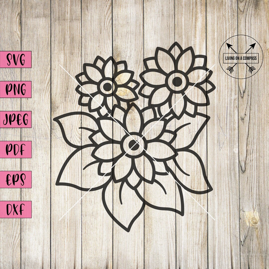 Flower Svg, Flowers Svg, Flower Png, Floral Svg, Floral Clipart, Flower ...