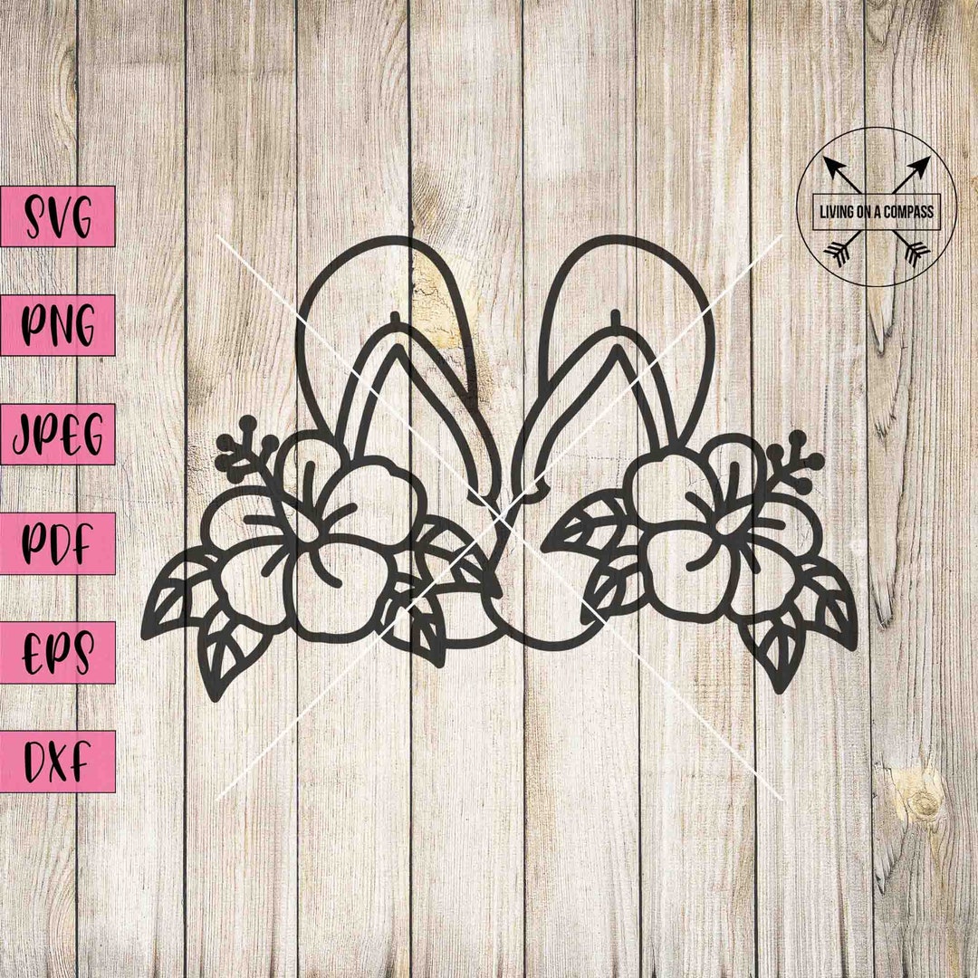 Flip Flops Svg, Beach Clipart, Hello Summer Svg, Summer Sign, Flip Flop ...