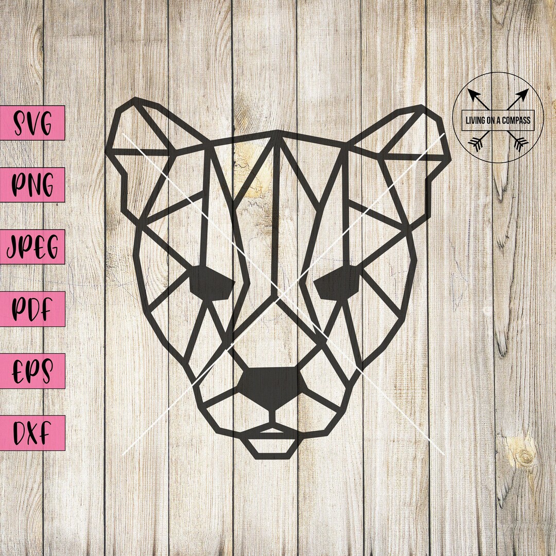 Cheetah Svg, Leopard Svg, Leopard Face Svg, Cheetah Clipart, Geometric ...
