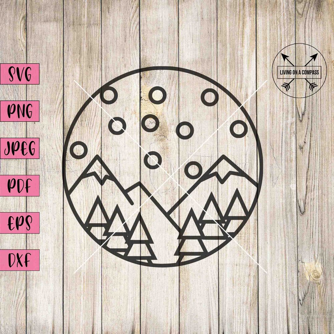 Snowy Mountains Svg, Snow Png, Snow Stickers, Let It Snow Sign, Forest ...