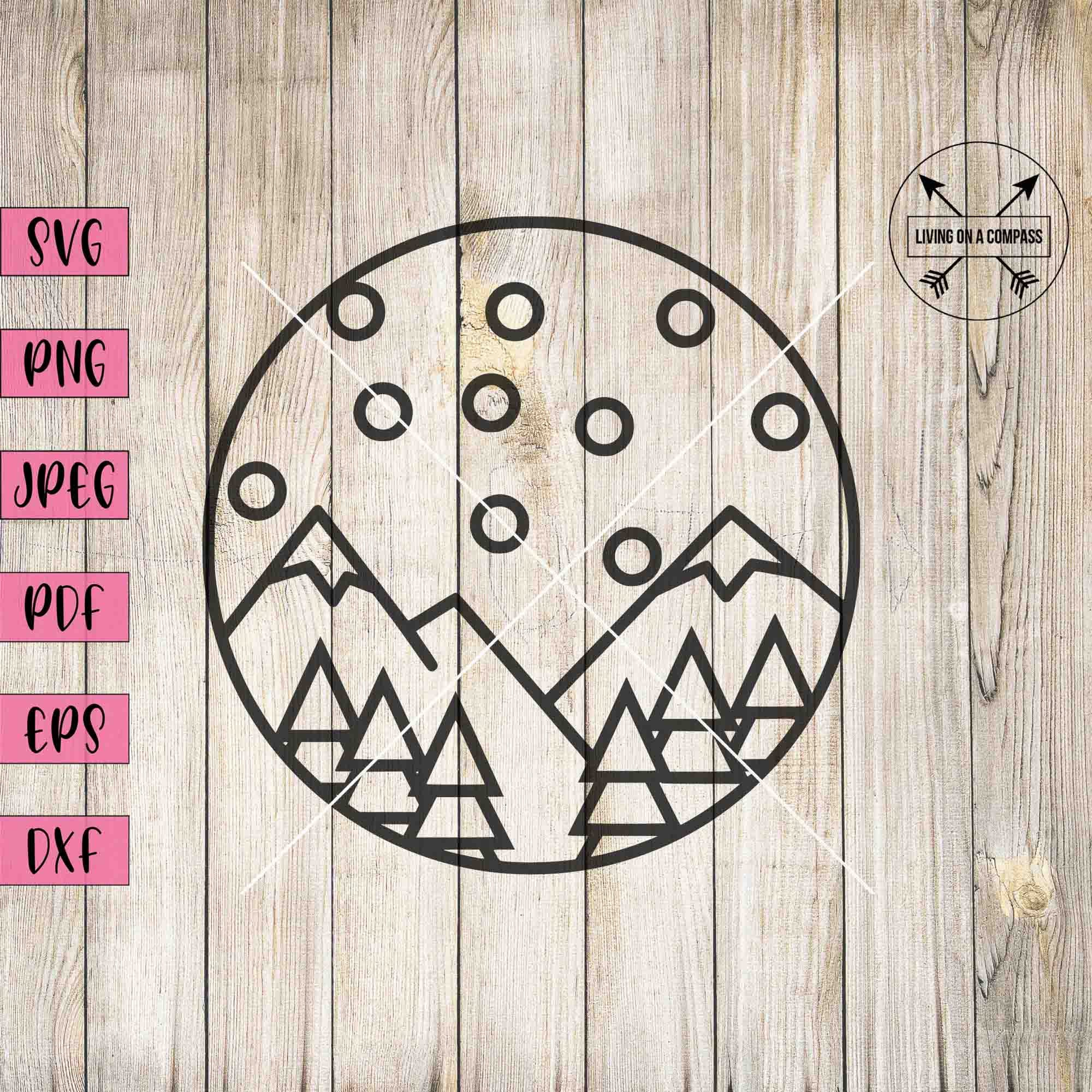 Snowy Mountains Svg, Snow Png, Snow Stickers, Let It Snow Sign, Forest ...