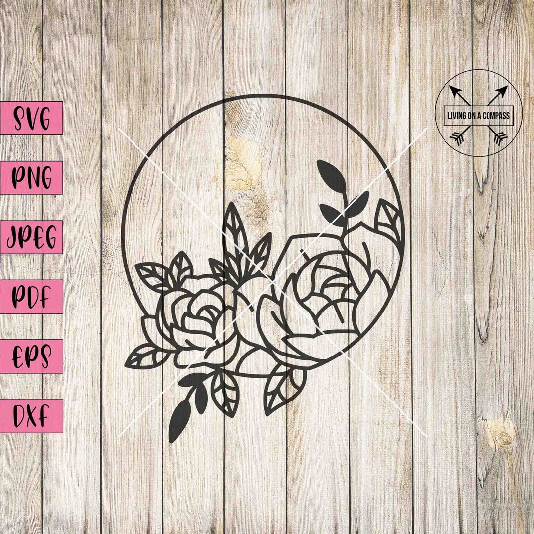 Circle Frame Svg Circle Frame Clipart Round Frame Svg - Etsy