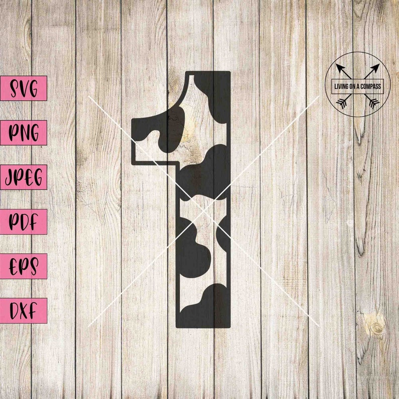 Cow Print Number 1 Svg, Number 1, Number Clipart, Number Stickers ...