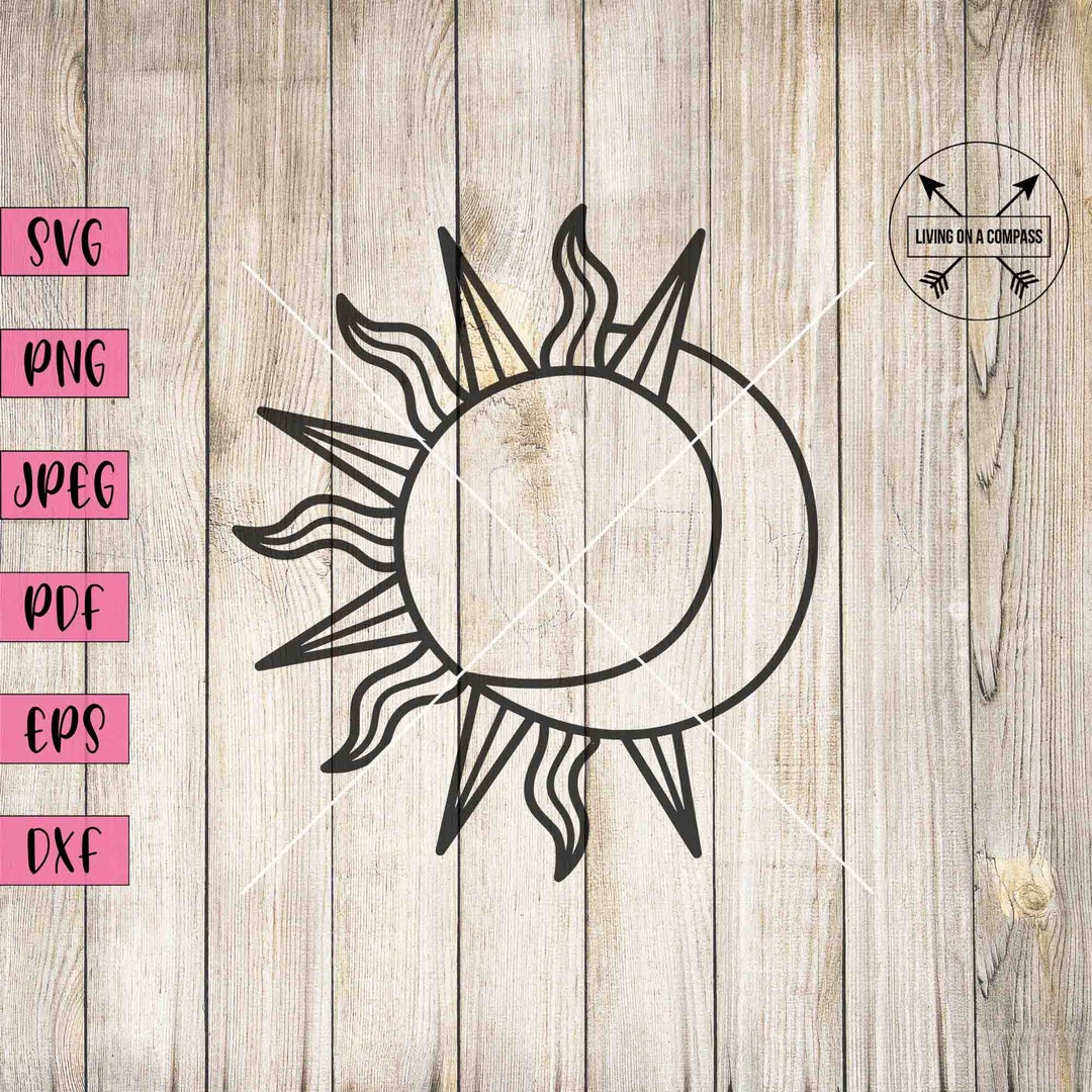Sun and Moon Svg, Sun and Moon Wall Art, Weather Svg, Sun Pvg, Sun ...
