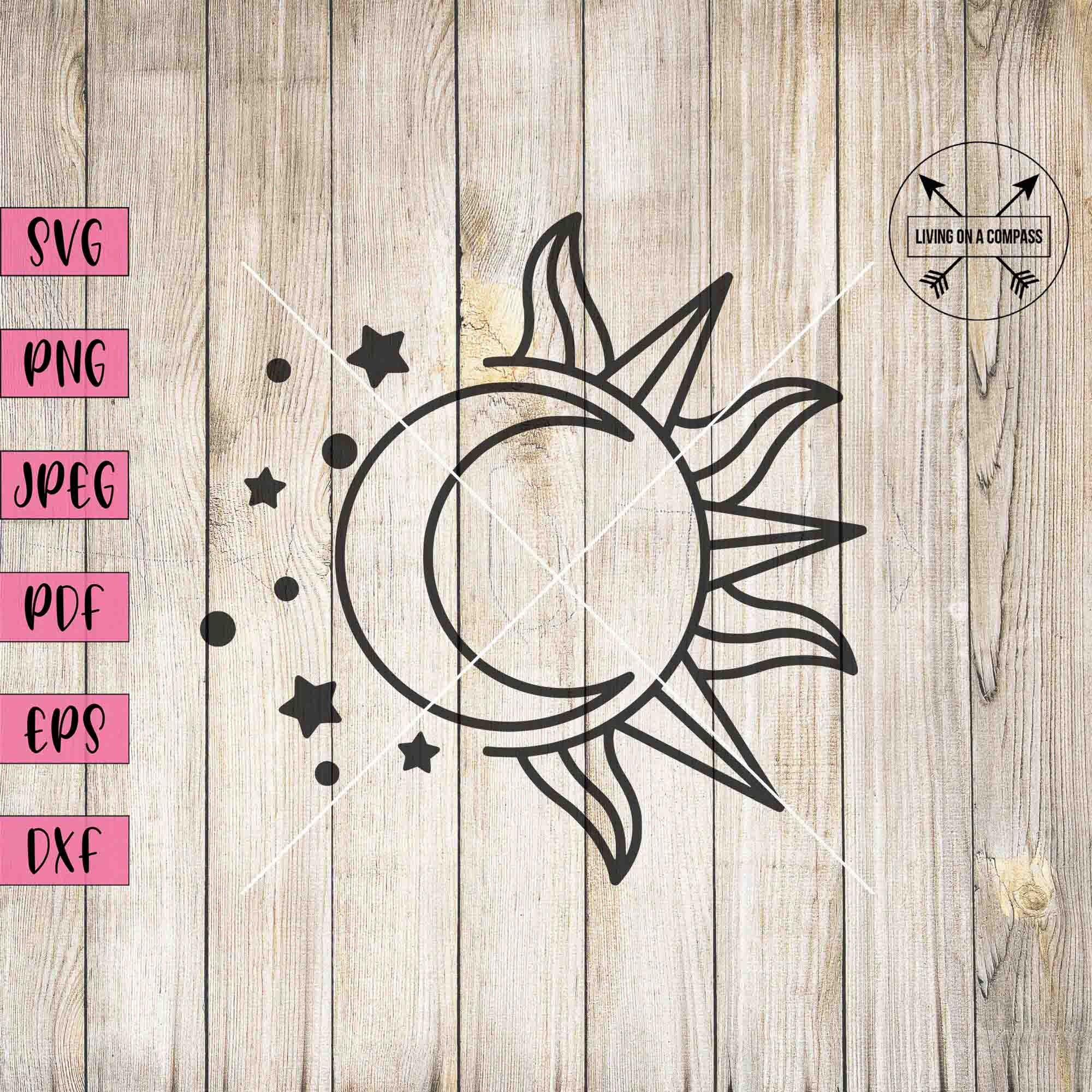 Sun Moon Stars Svg Sun and Moon Wall Art Sun and Moon Wall - Etsy Australia