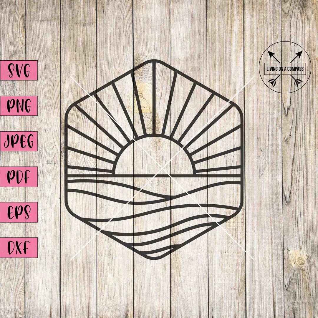 Sunset Svg, Sunset Beach Art, Sun Svg, Sun Png, Sun Clipart, Sun Wall ...