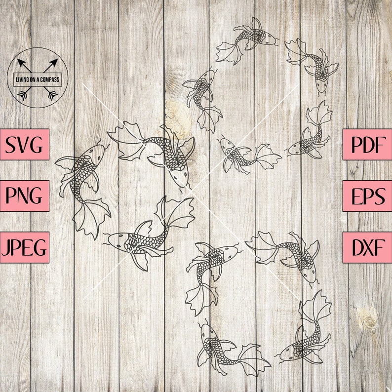 Coy Fish Svg Koi Fish Svg Koy Fish Cut File Wreath Svg - Etsy Canada