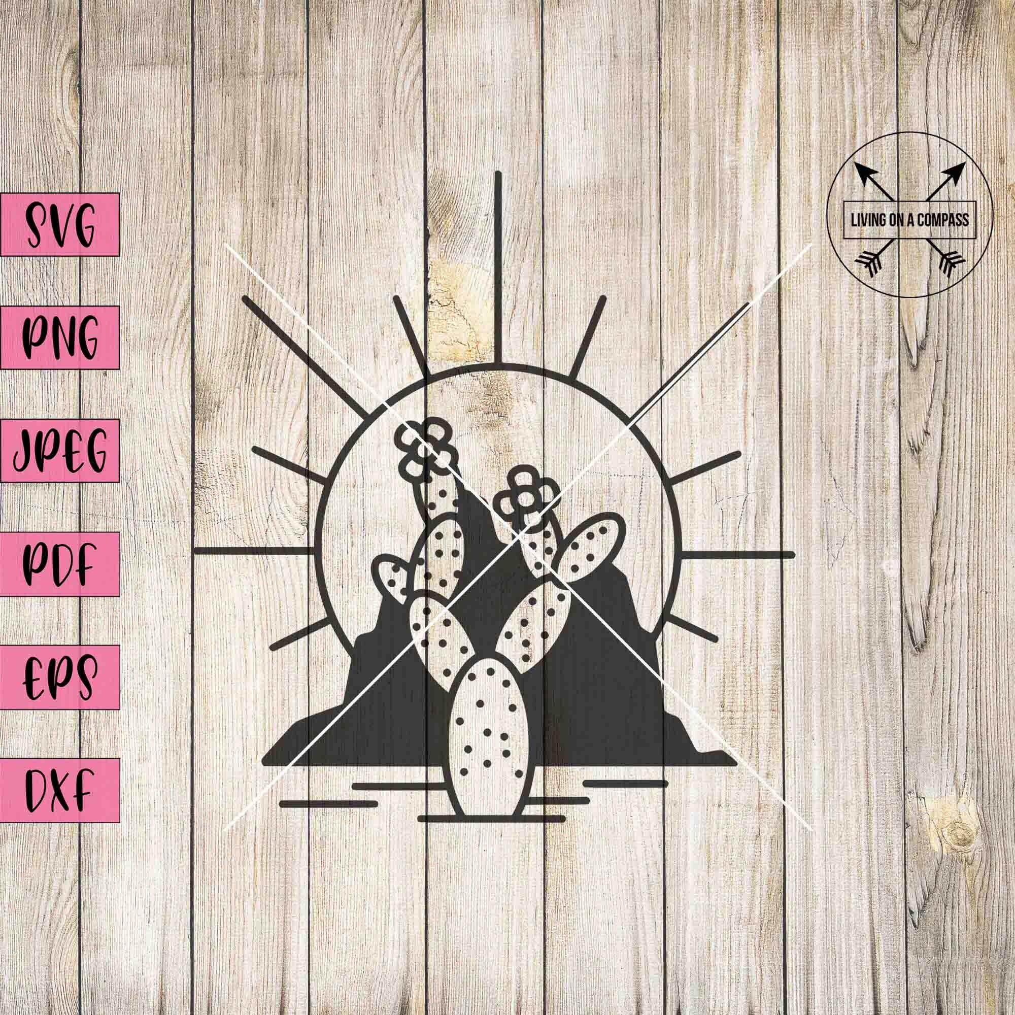 Cactus Svg, Sun Png, Desert Svg, Desert Png, Cactus Clipart, Cactus ...