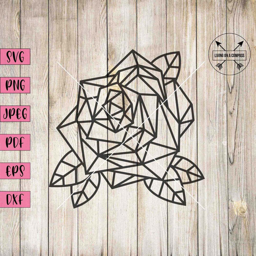 Geometric Rose Svg, Rose Svg, Rose Clipart, White Roses Clipart, Roses ...