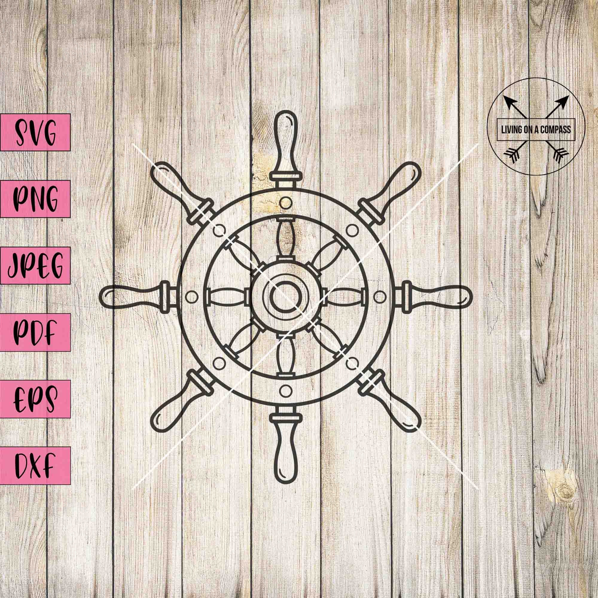 Ship Wheel Svg, Sailboat Svg, Sailboat Print, Sail Boat Svg, Sailing ...