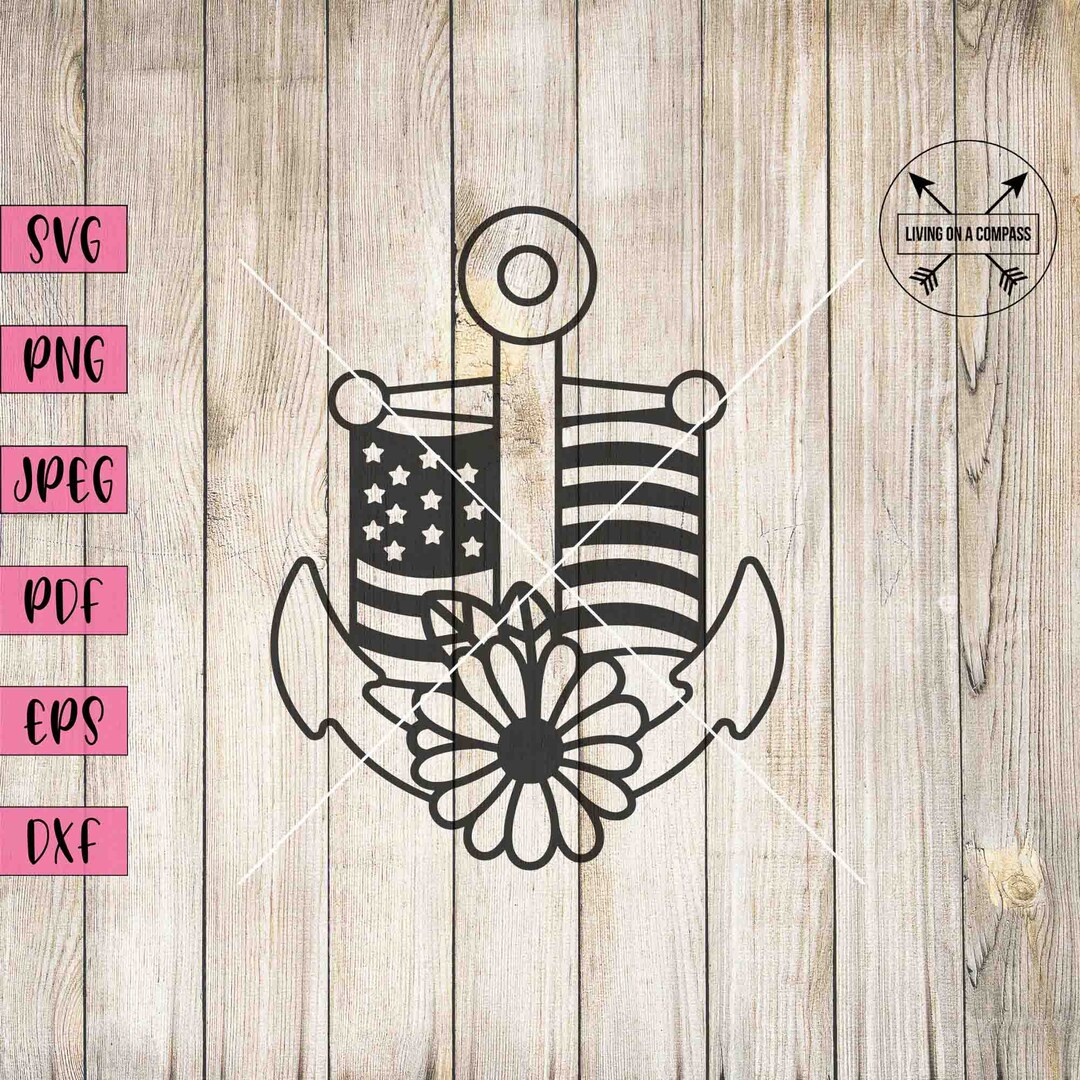 Anchor Svg, Anchor Png, Floral Anchor, Nautical Svg, Nautical Clipart ...