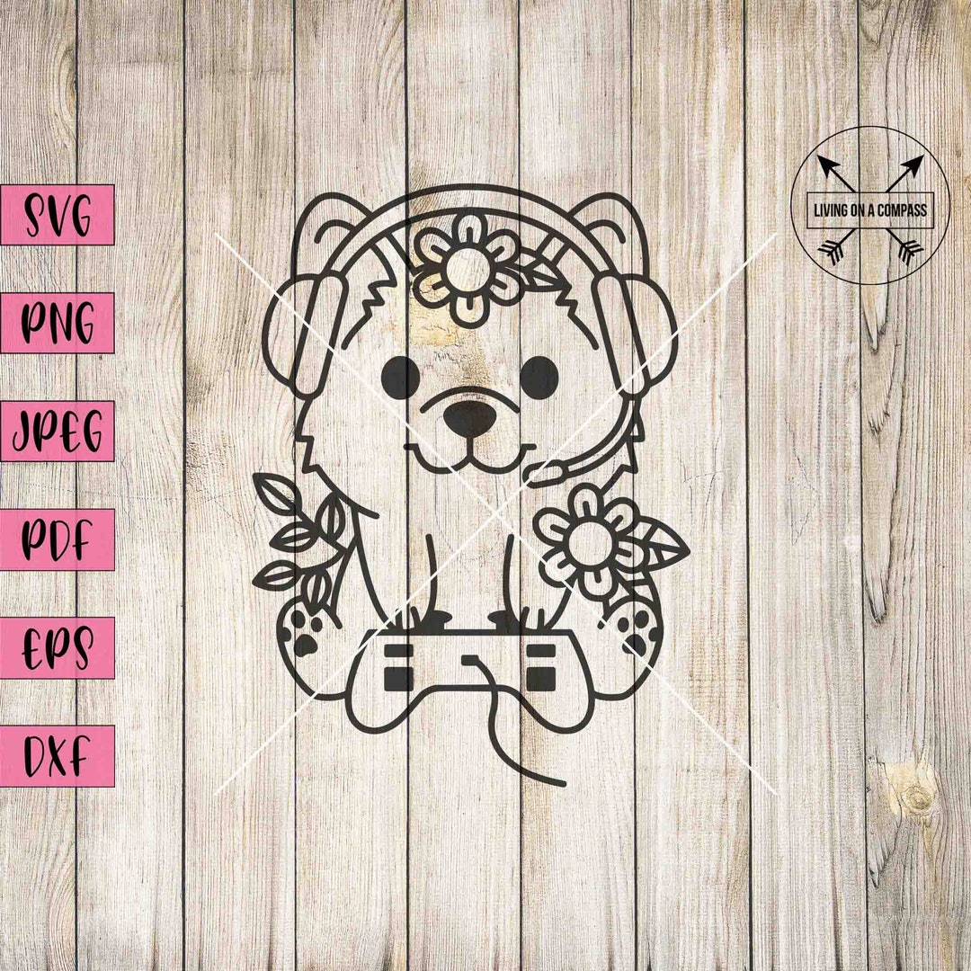 Gamer Dog Svg, Puppy Clip Art, Cute Dog Sticker, Cute Puppy Clipart ...