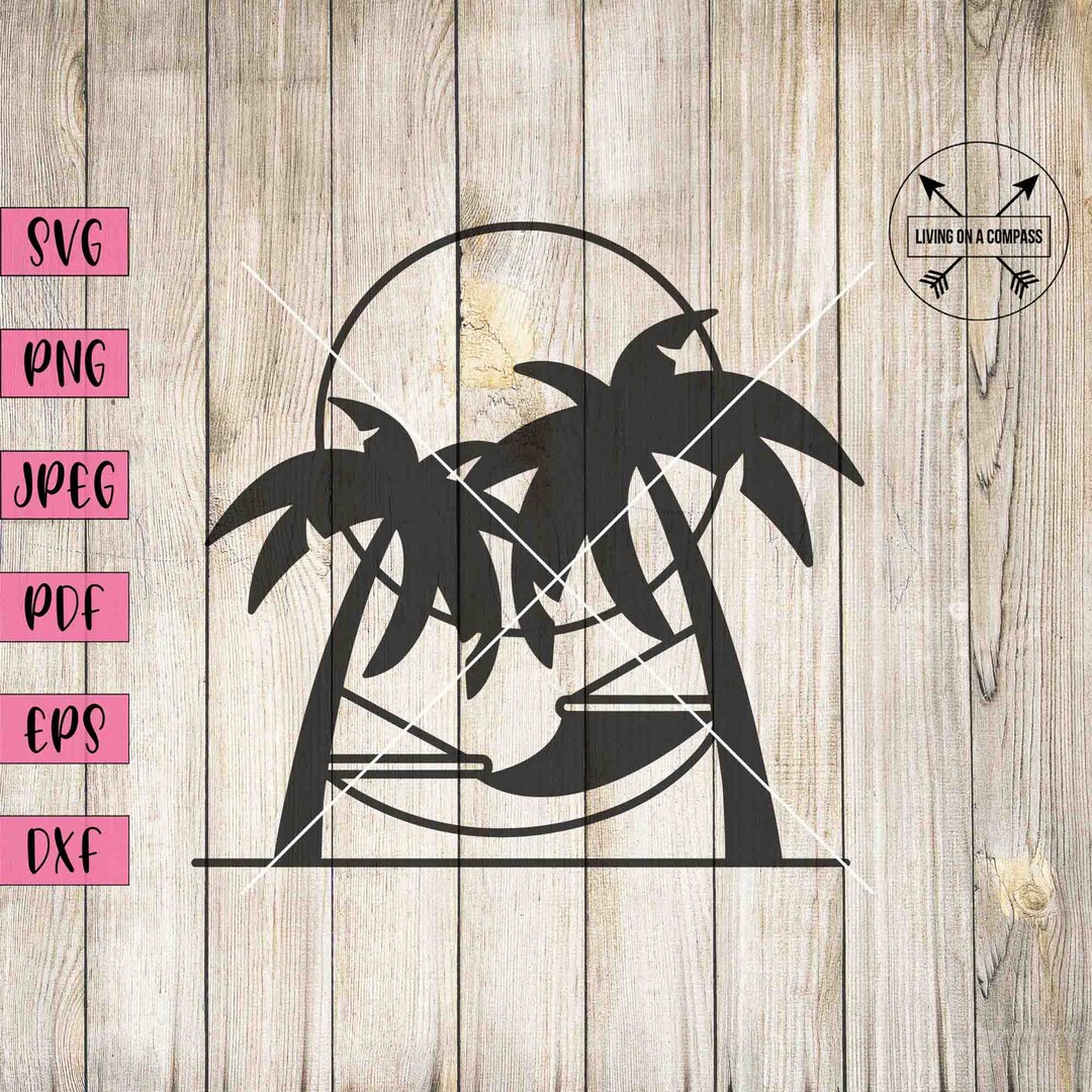 Hammock Svg, Hammock Png, Beach Svg, Beach Wall Decal, Beach Signs ...