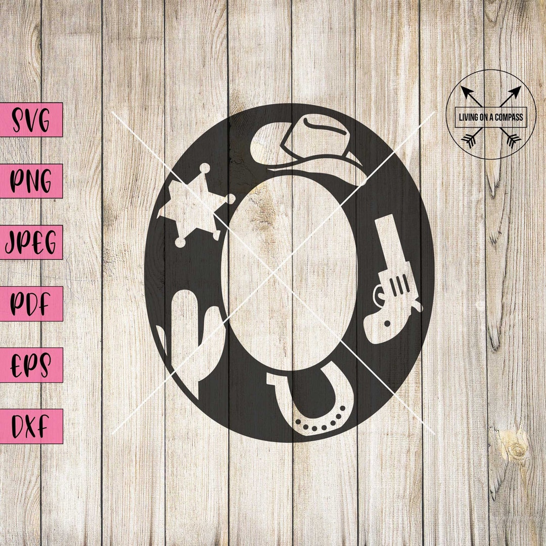Cowboy Number 0 Svg, Number Print, Birthday Cake Topper, Western ...
