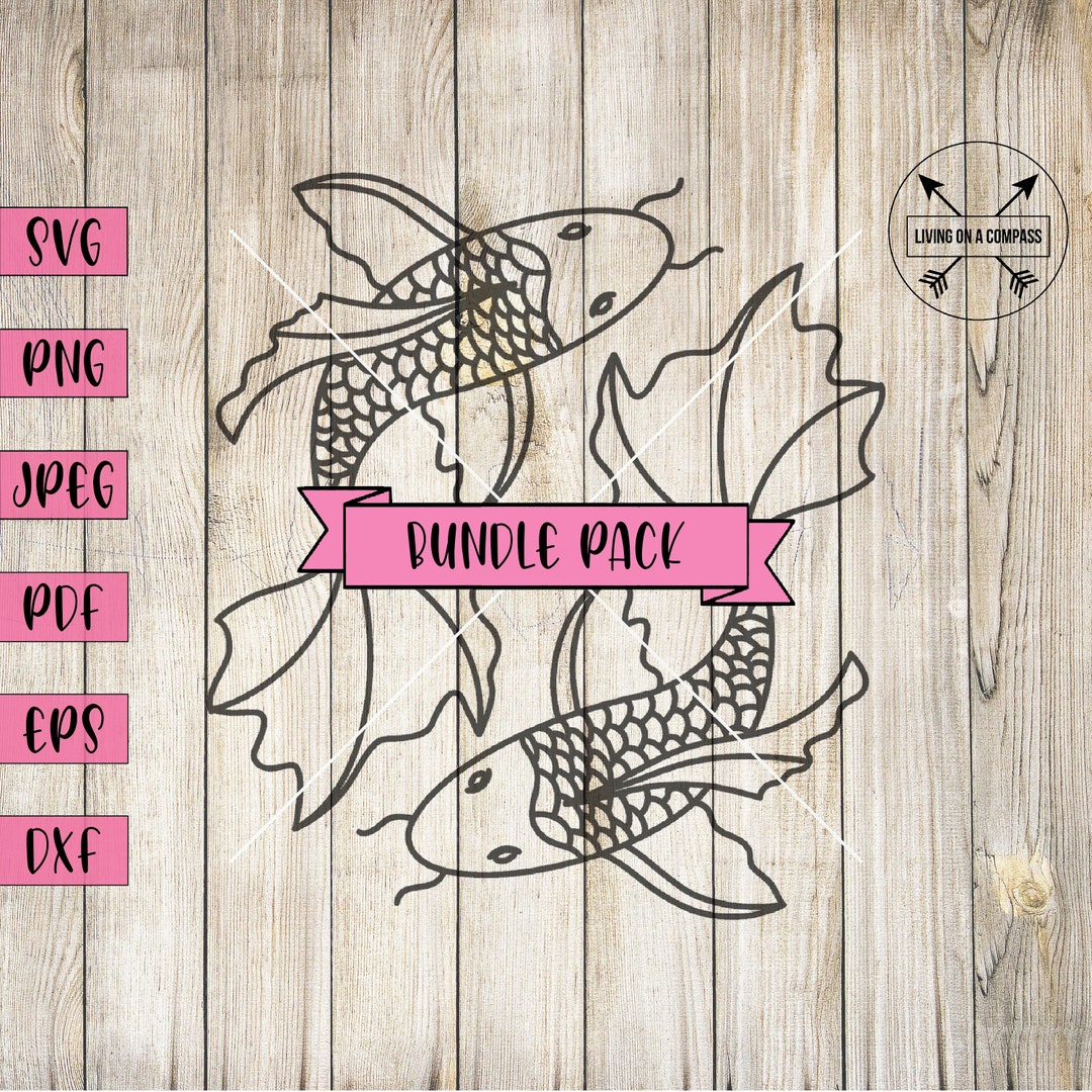 Coy Fish Svg, Koi Fish Svg, Koy Fish Cut File, Wreath Svg, Pond Fish ...